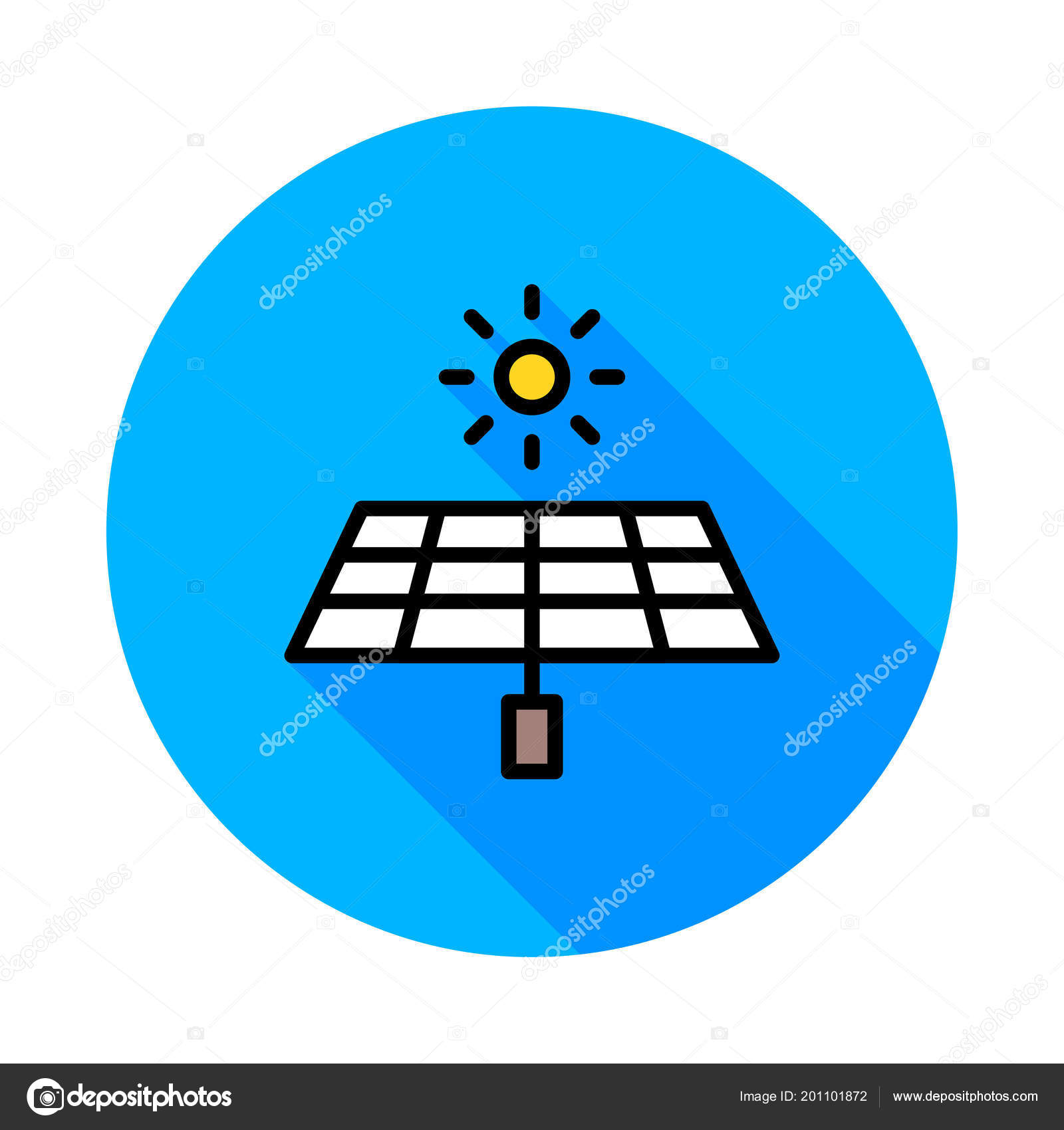 Solar Cell Sun Circle White Background Stock Vector by ©dinosoftlabs ...