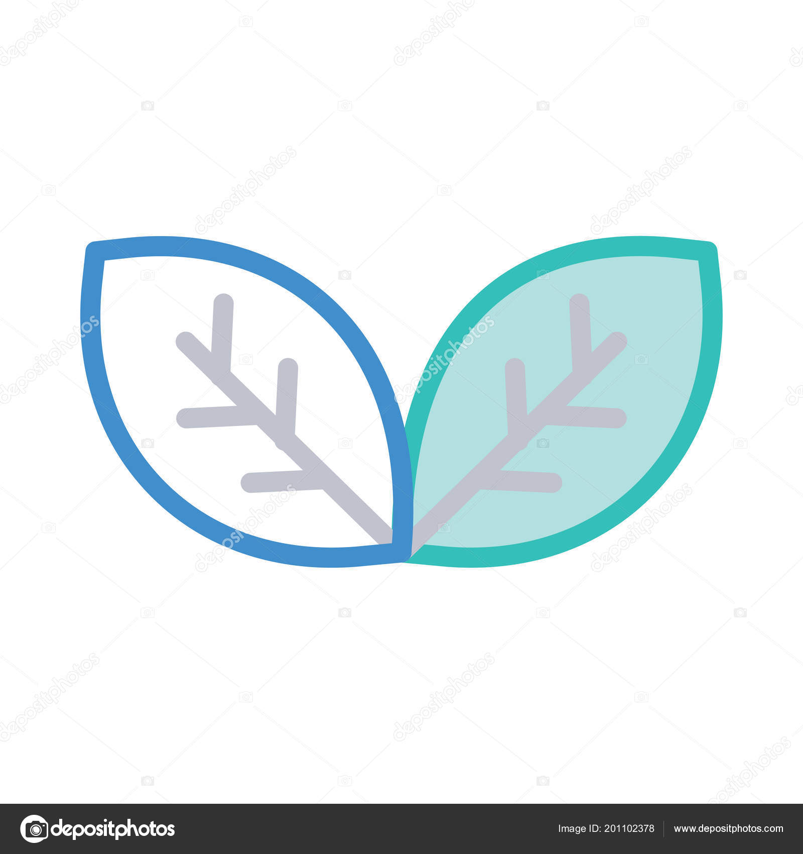 Simple Leaves Isolated White Background Stock Vector Image by ...
