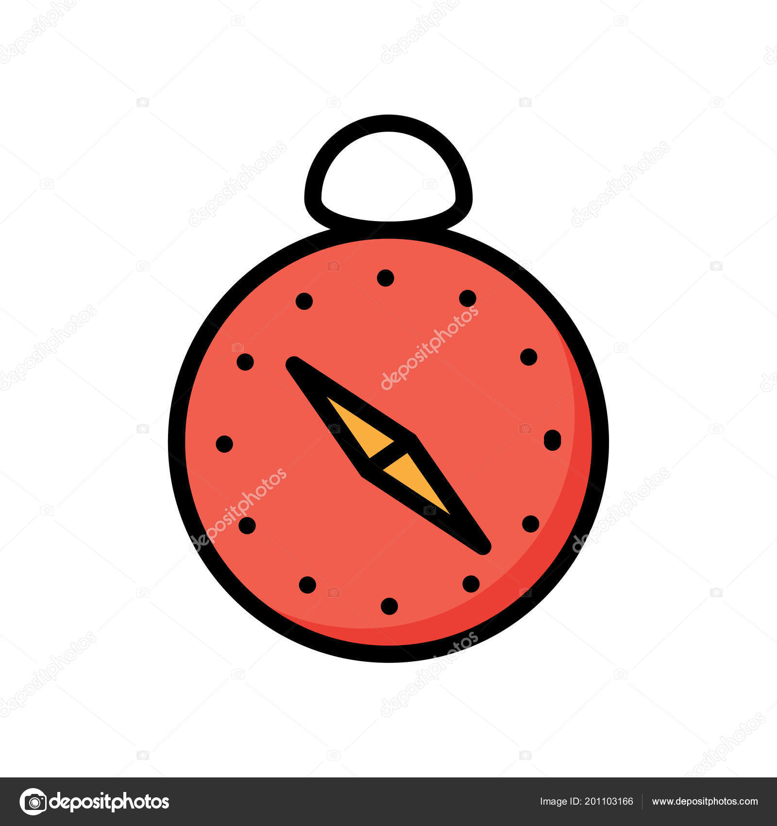 Red Compass Isolated White Background Stock Vector by ©dinosoftlabs ...