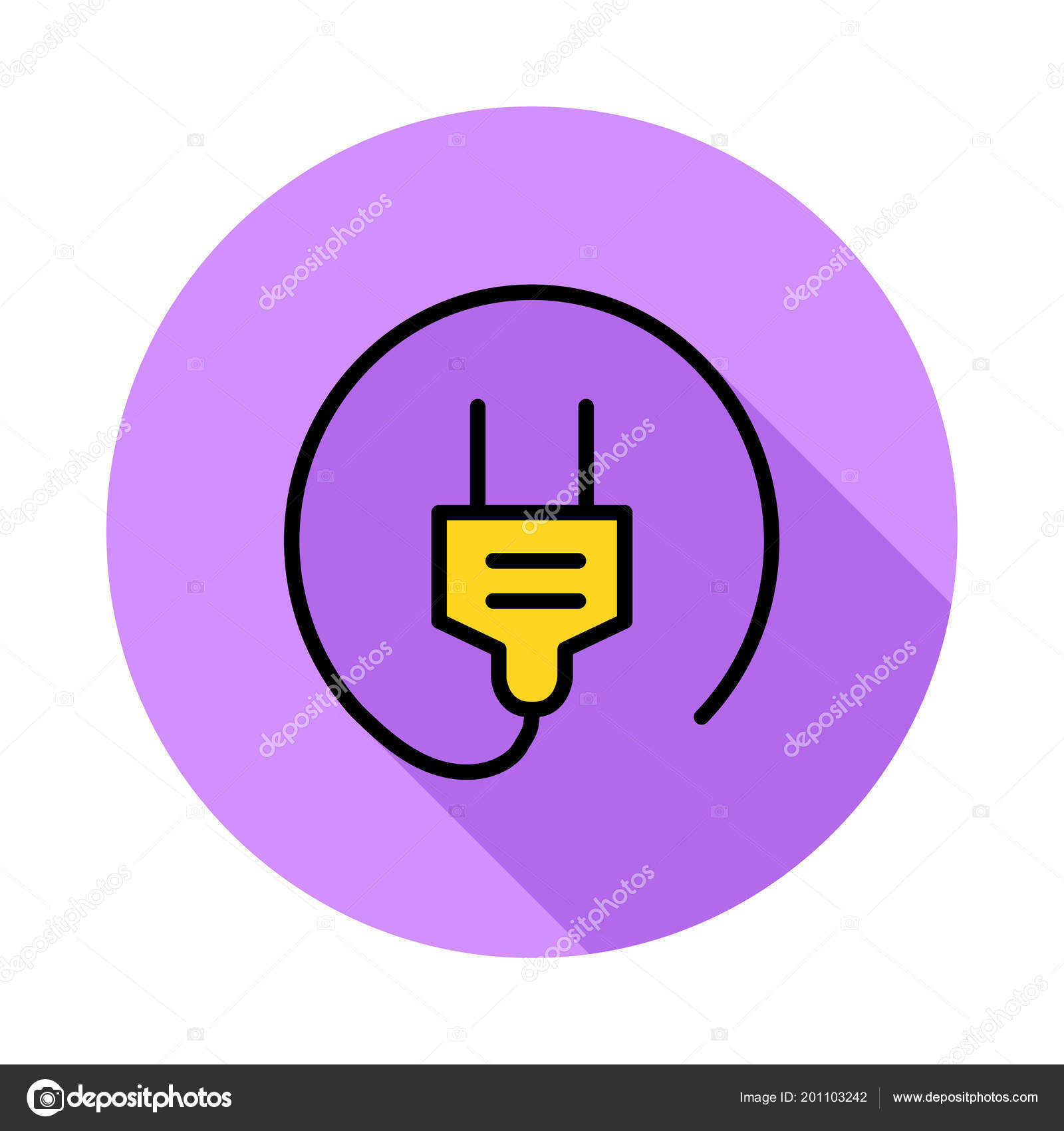 Yellow Plug Circle White Background Stock Vector by ©dinosoftlabs 201103242