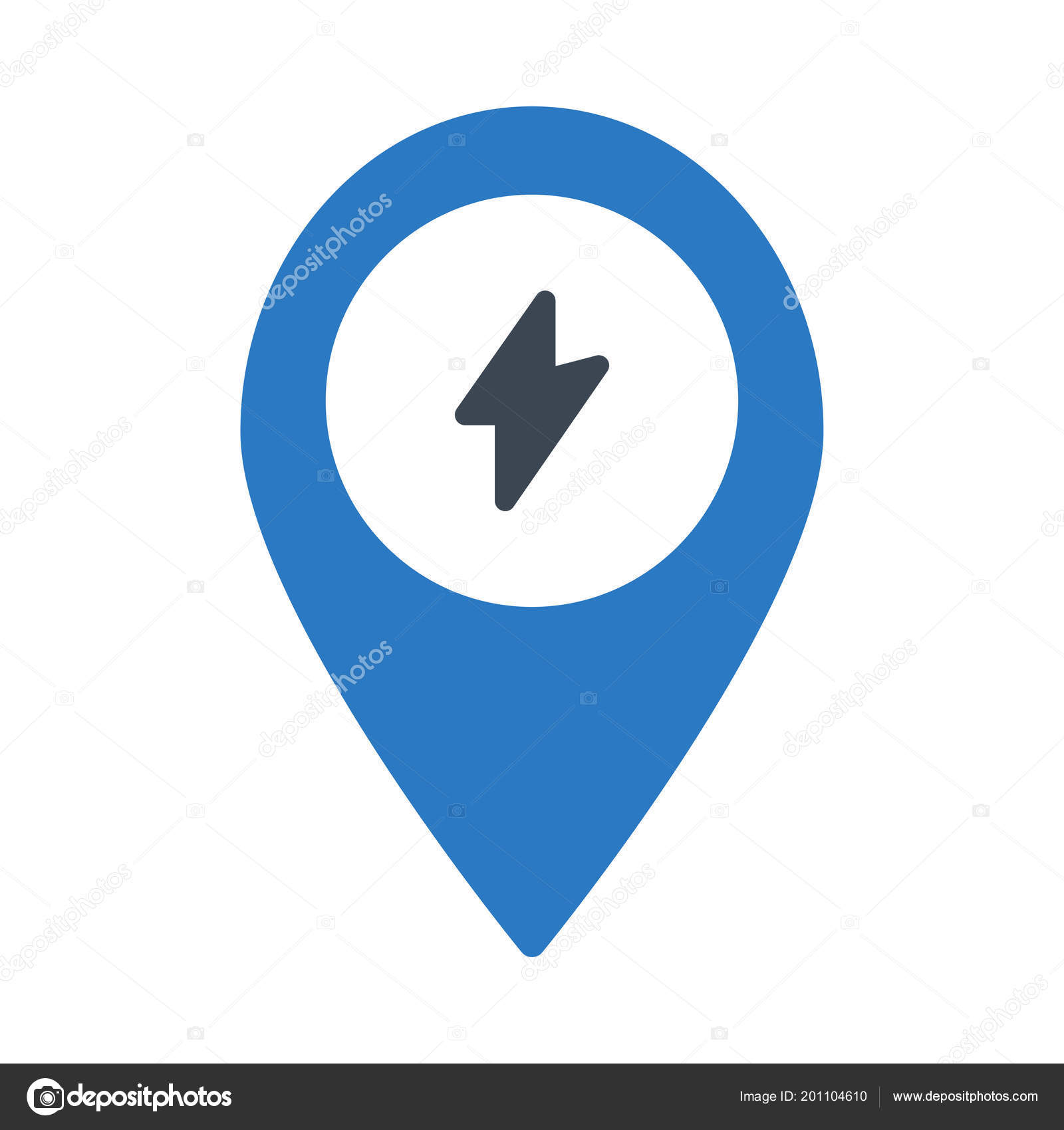 Location Map Sign Flash Blue Grey Colors Isolated White Background ...