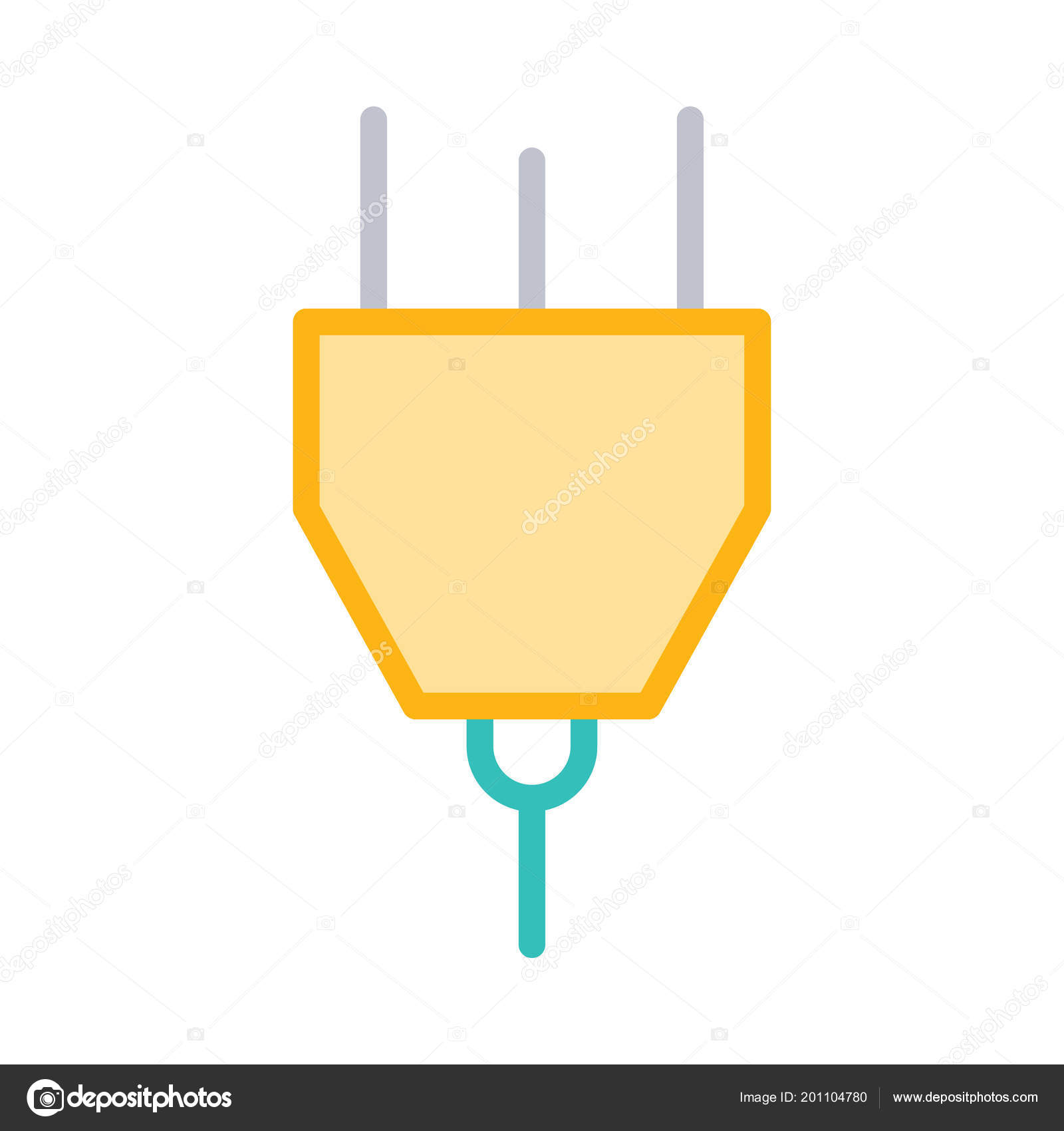 Line Style Triple Plug Isolated White Background Stock Vector by ...