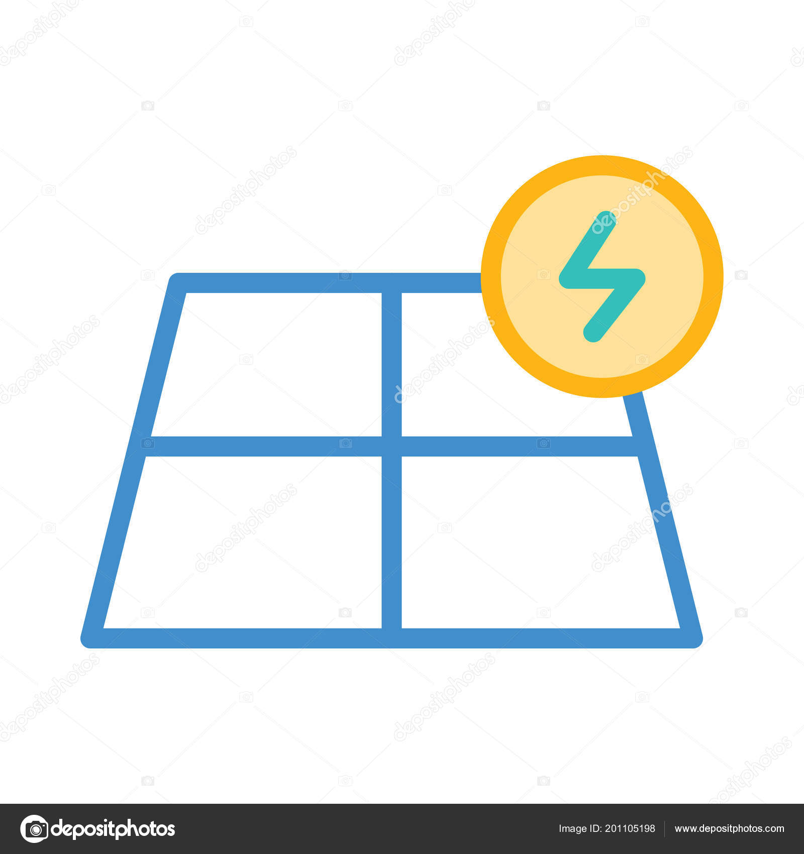 Simple Solar Panel Isolated White Background Stock Vector Image by ...