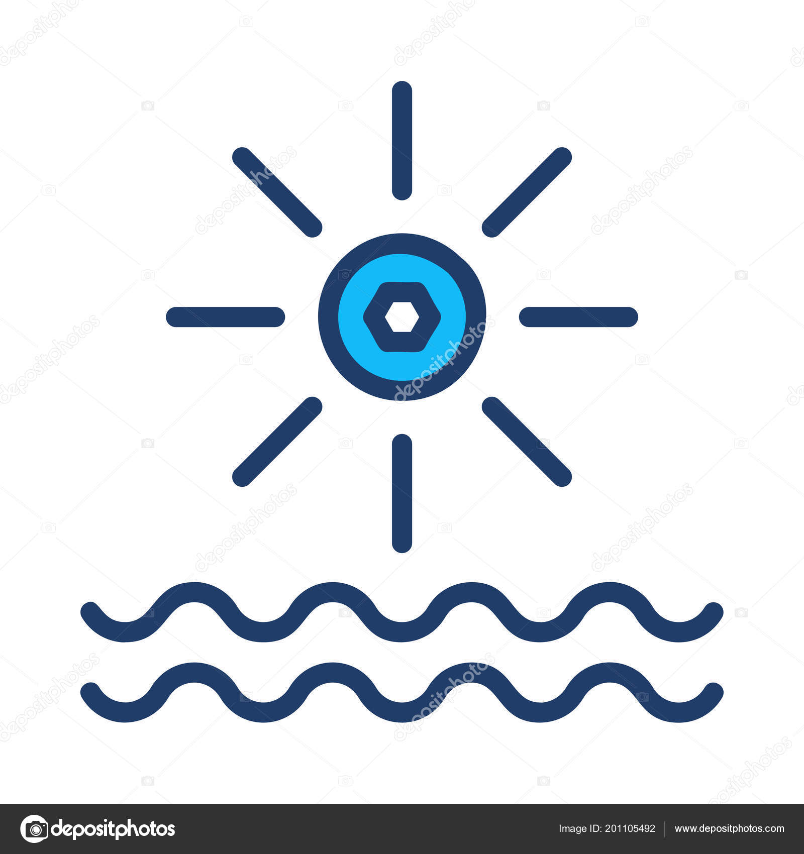 Sol Con Agua Aislada Sobre Fondo Blanco Vector de stock #201105492 de ...