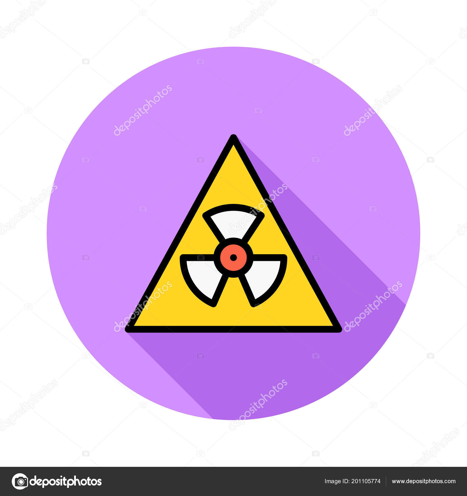 Triangle Radioactive Symbol Circle White Background Stock Vector Image ...