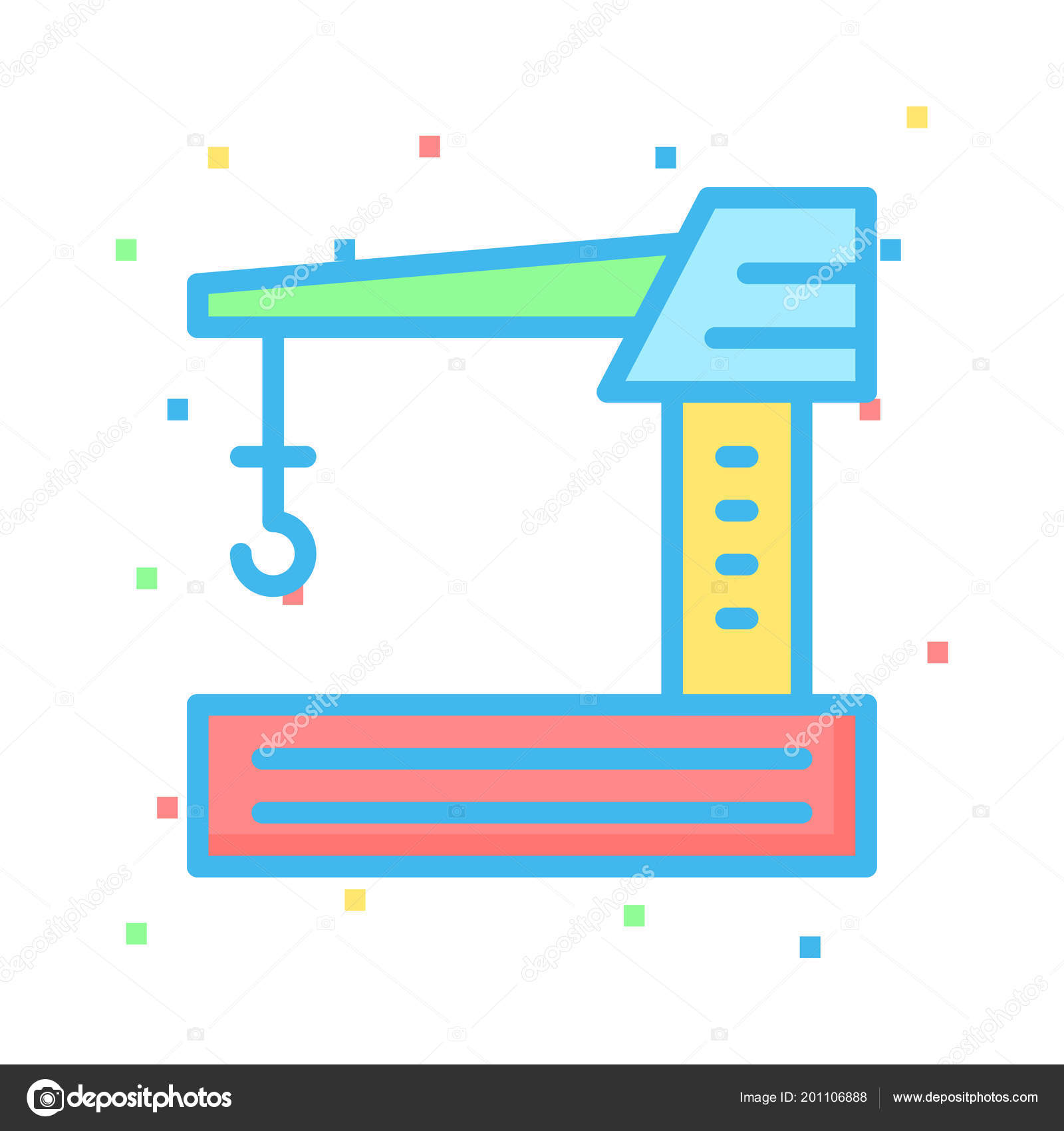 Crane White Background Colourful Dots Stock Vector by ©dinosoftlabs ...