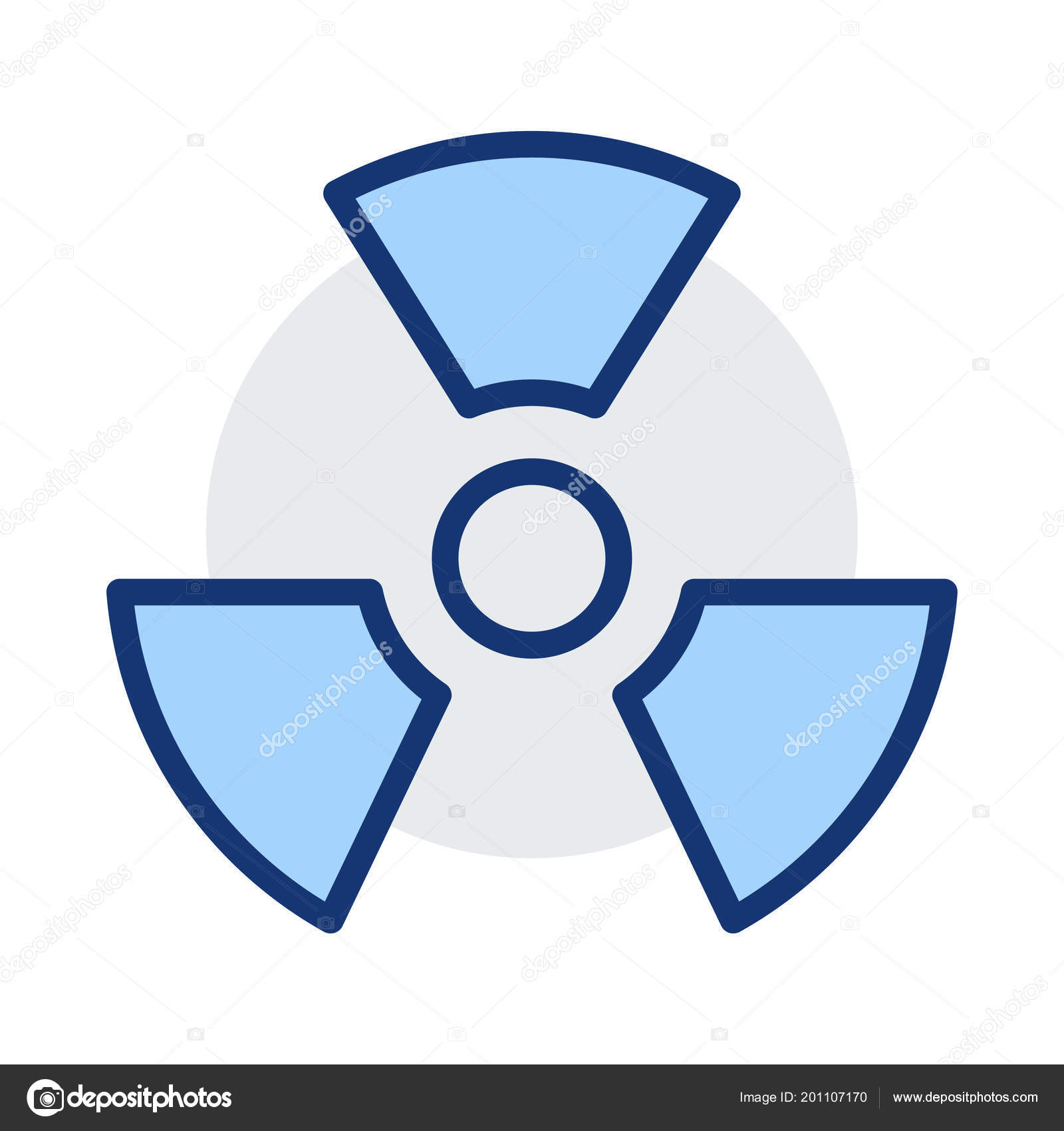 Radioactive Symbol Blue Grey Colours Isolated White Background Stock ...