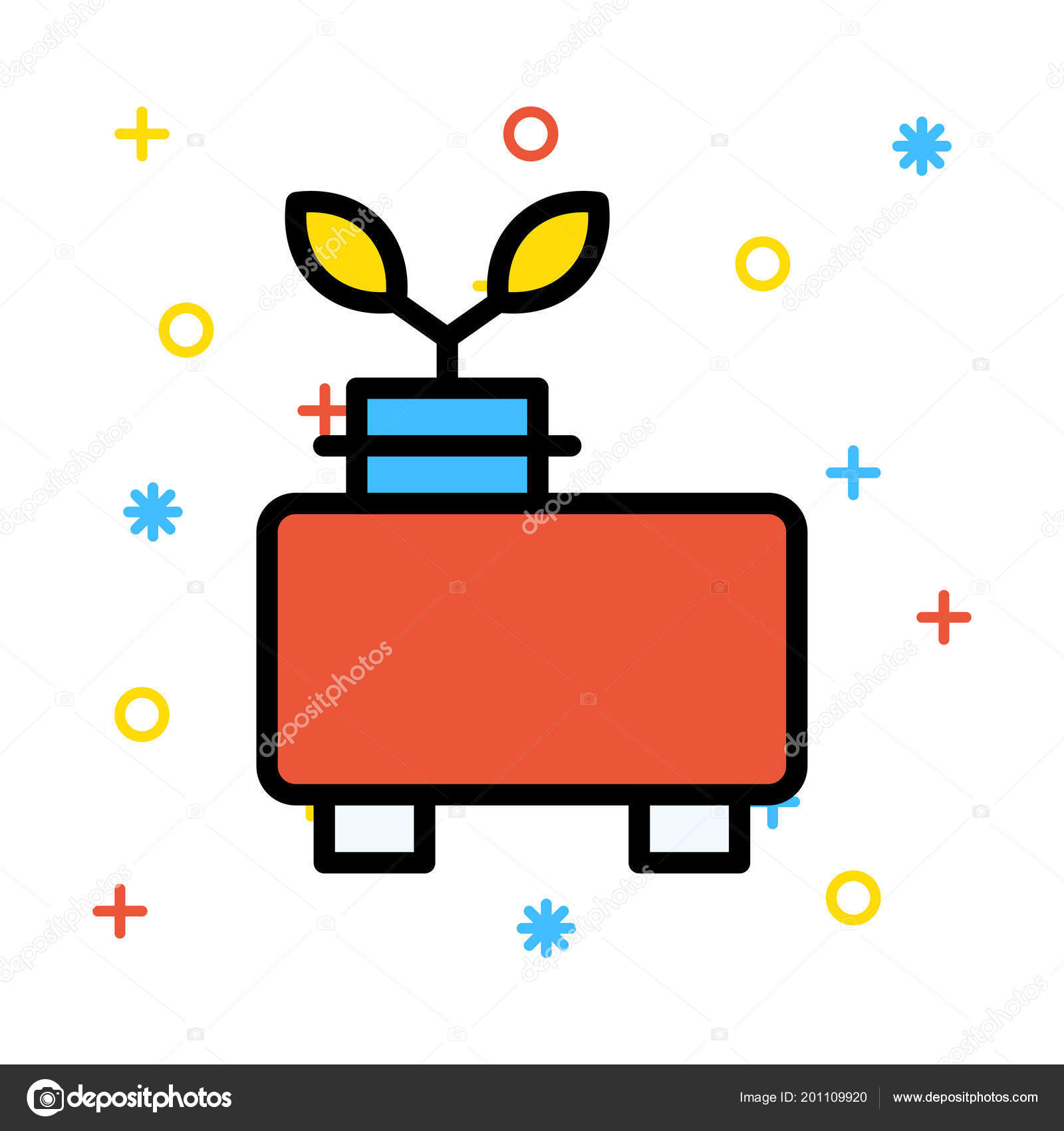 Cistern Eco Fuel White Background Colourful Symbols Stock Vector by ...