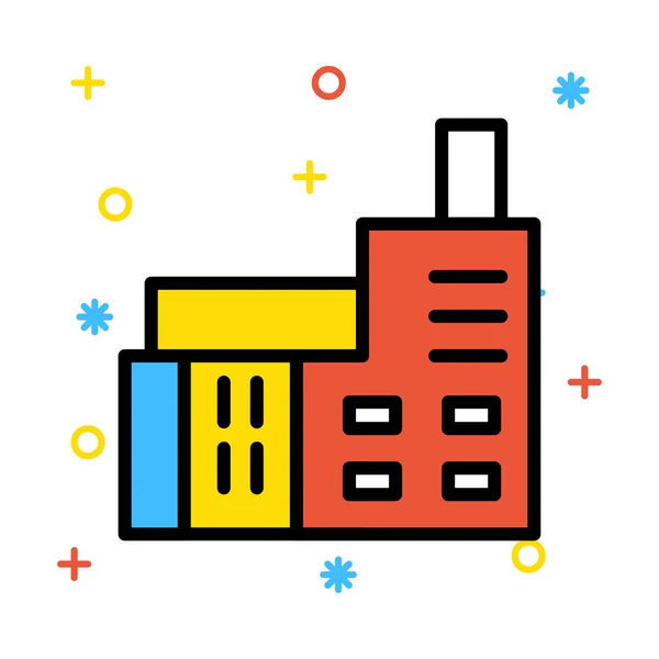 Colourful Cartoon Factory Isolated White Background Stock Vector by ...