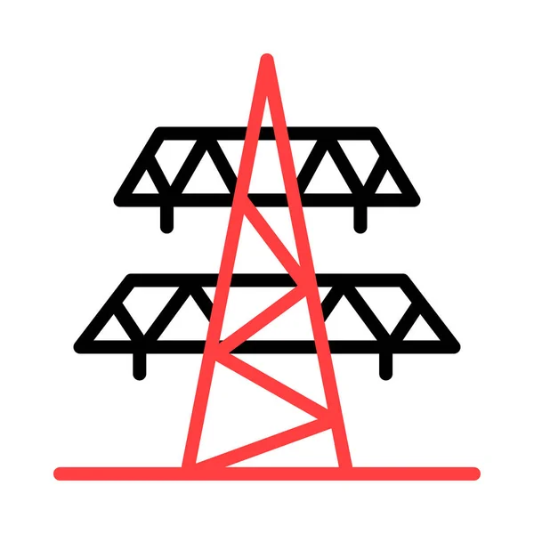 Black Outline Big Power Station Isolated White Background Stock Vector ...