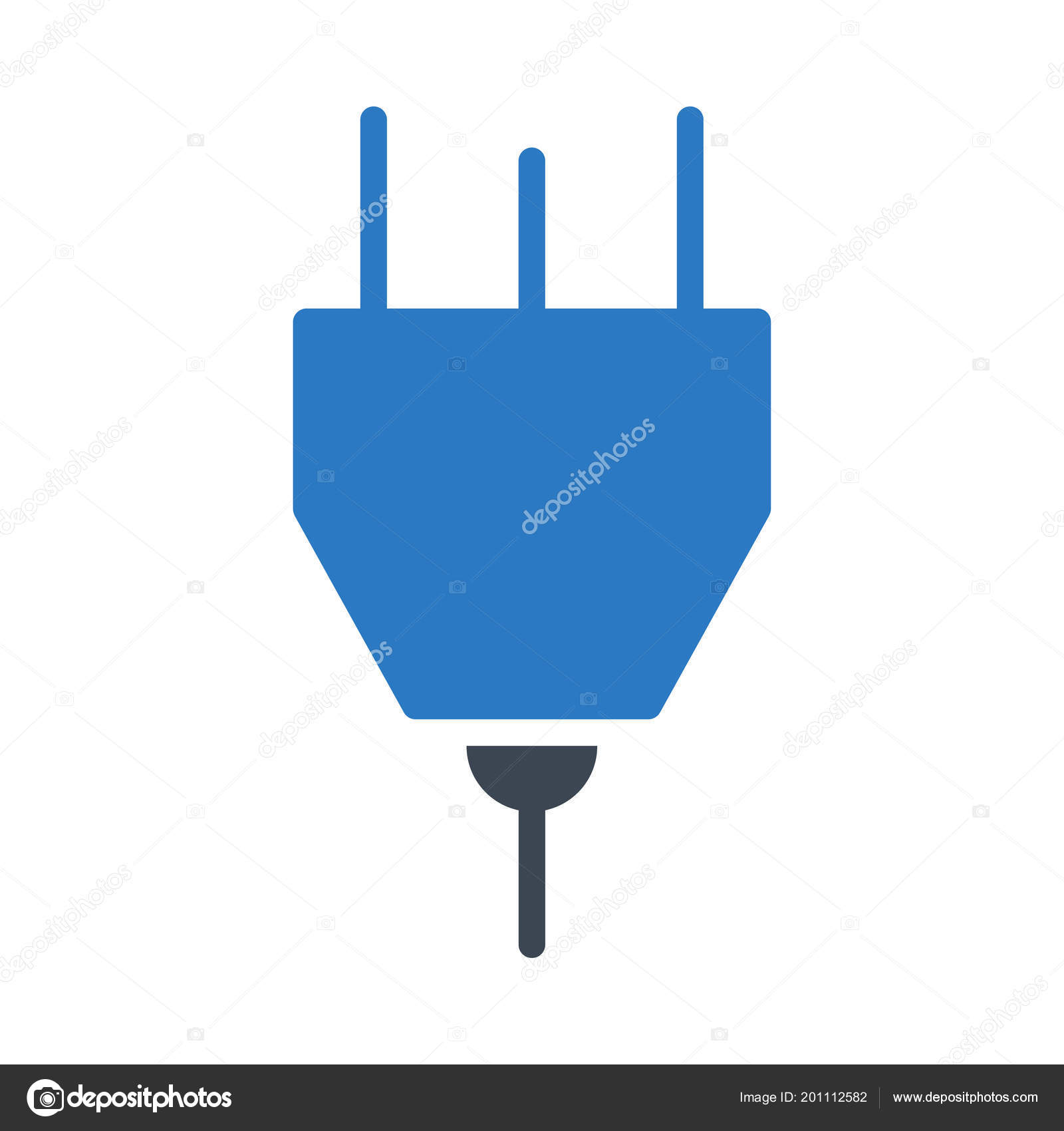 Plug Blue Grey Colors Isolated White Background Stock Vector by ...