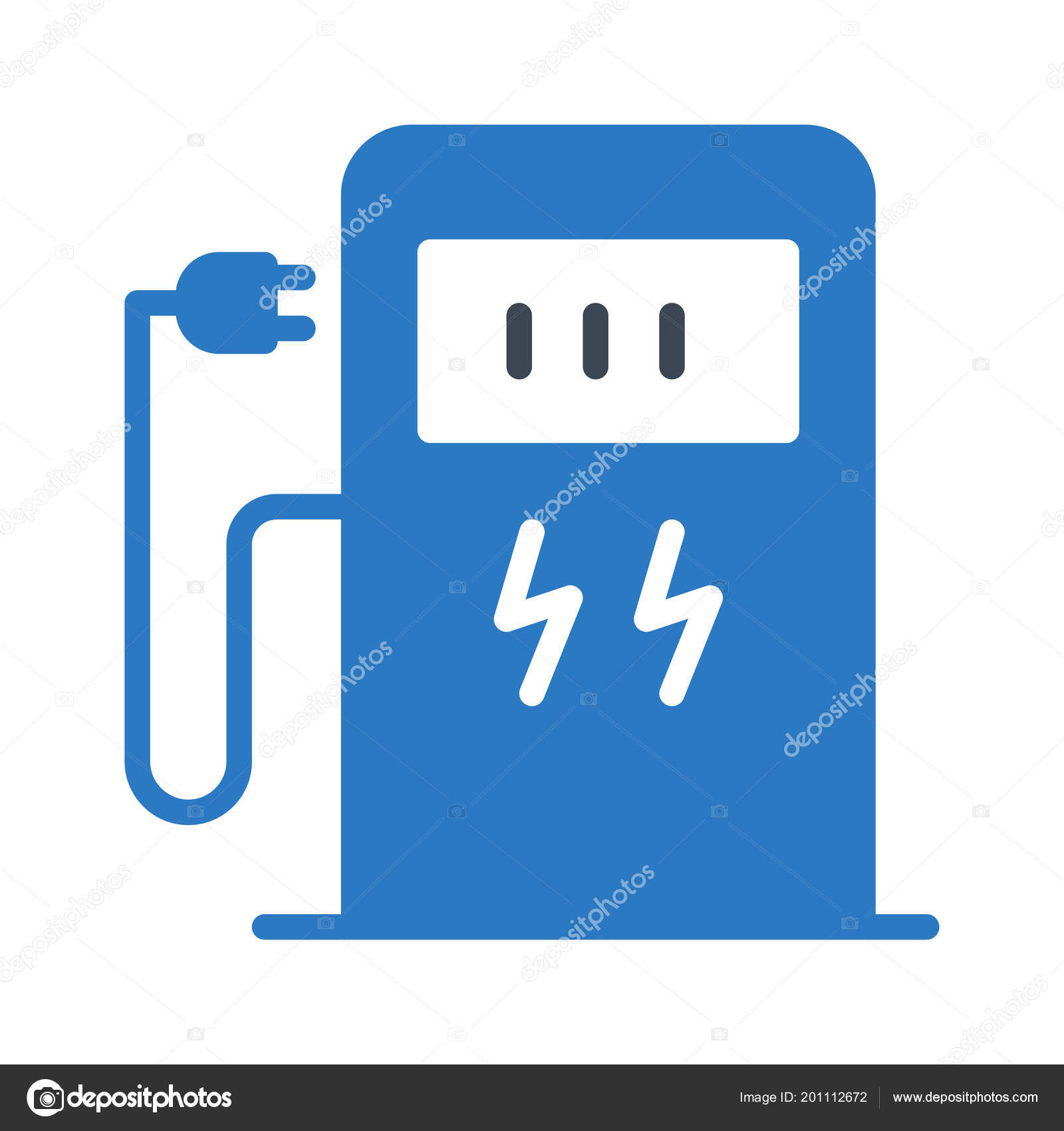 Charging Station Isolated White Background Stock Vector by ...