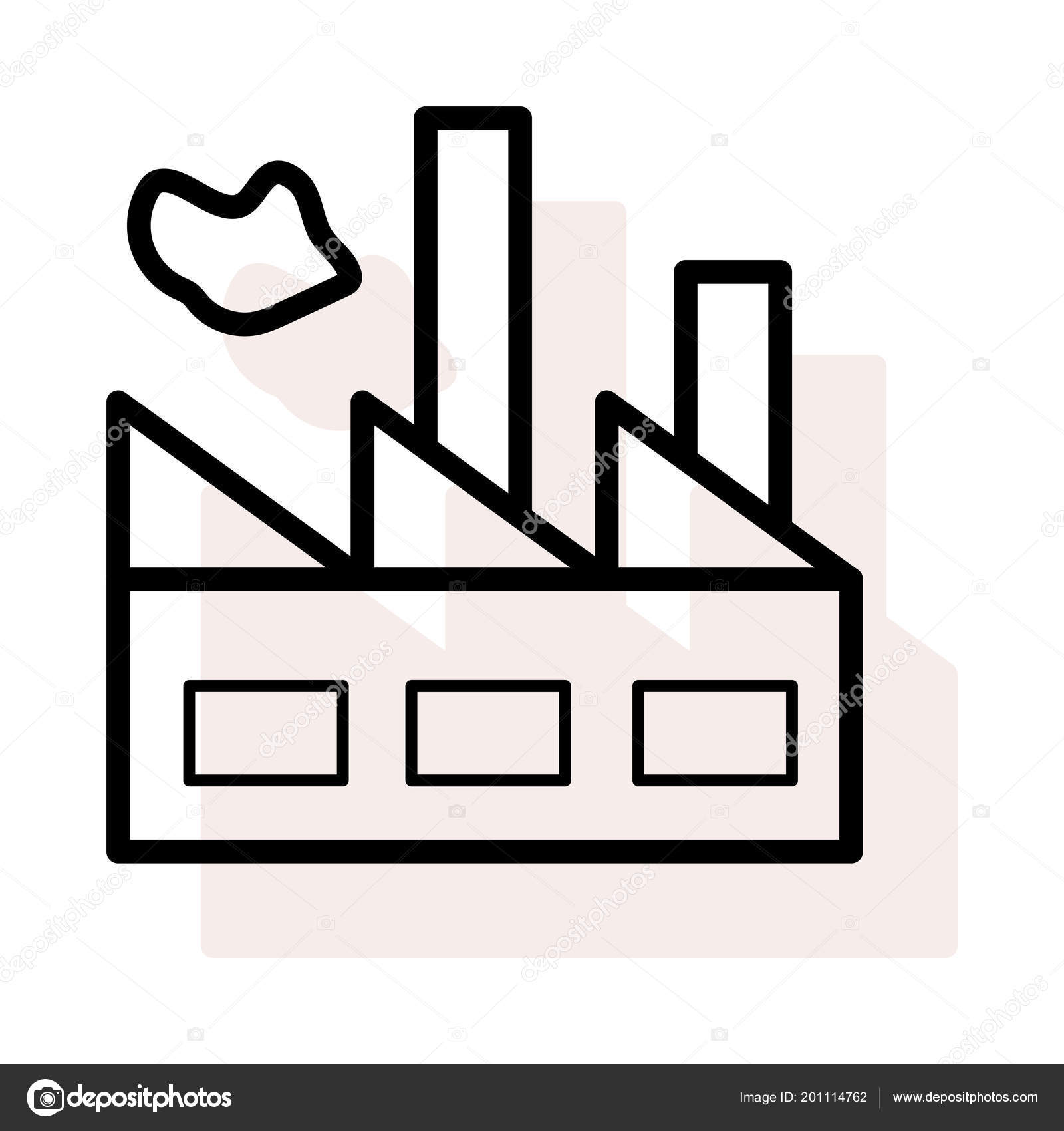 Working Factory Isolated White Background Beige Shadow Stock Vector by ...