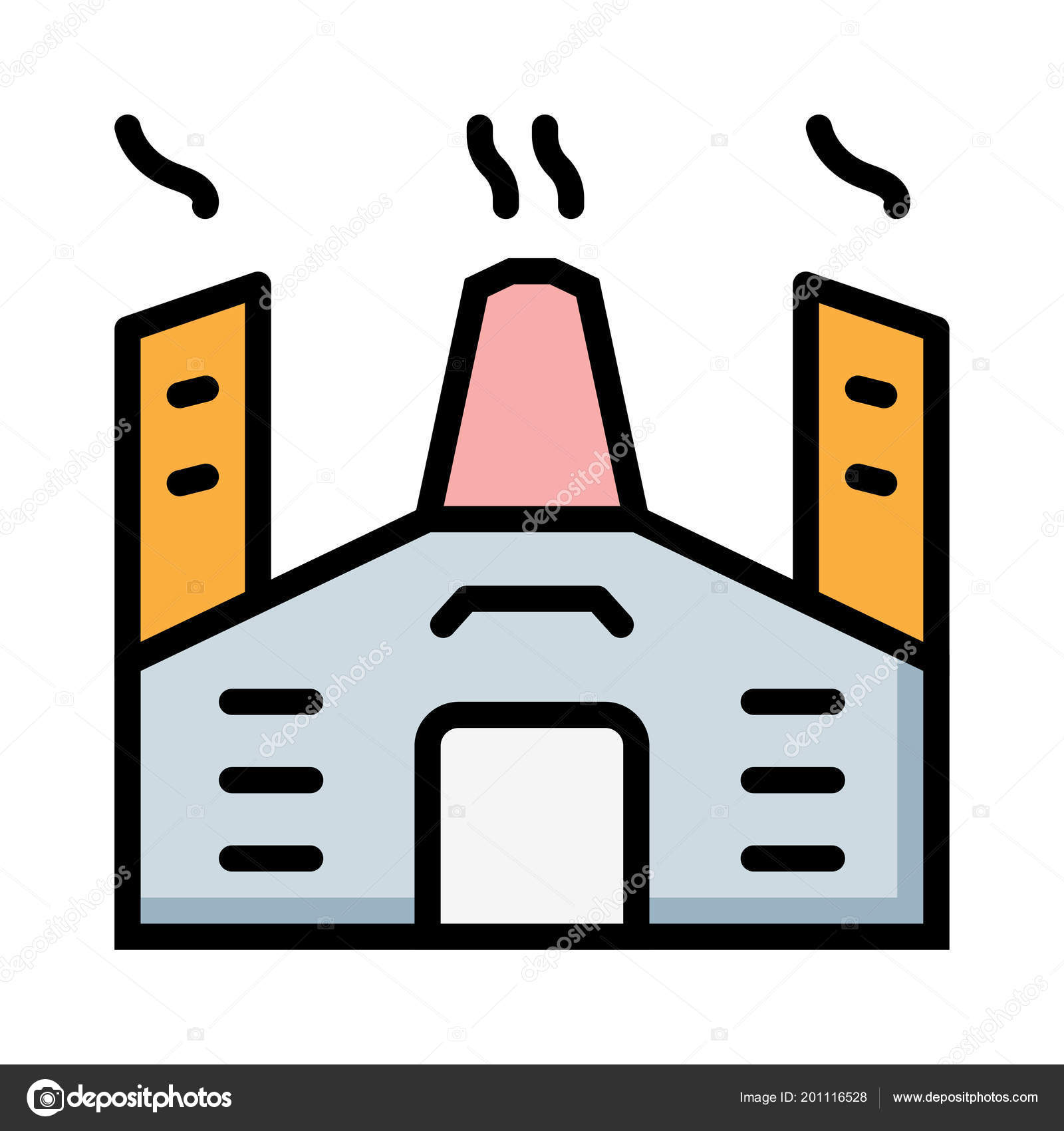 Simple Factory Isolated White Background Stock Vector by ©dinosoftlabs ...