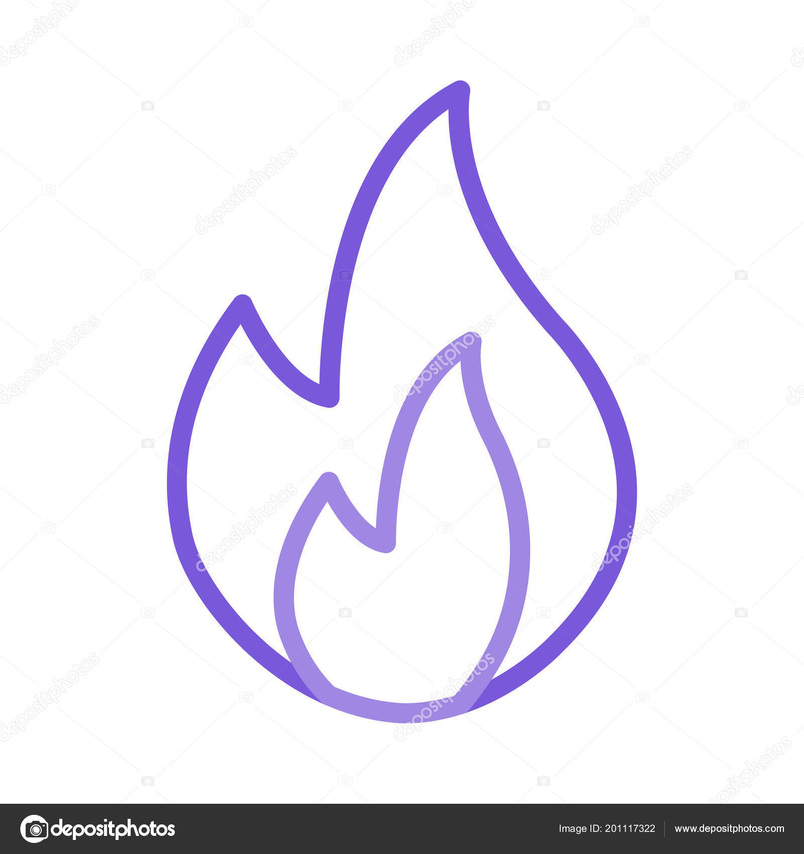 Outline Fire Isolated White Background Stock Vector by ©dinosoftlabs ...