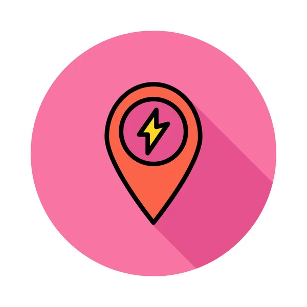 Location Map Sign Flash Blue Grey Colors Isolated White Background ...