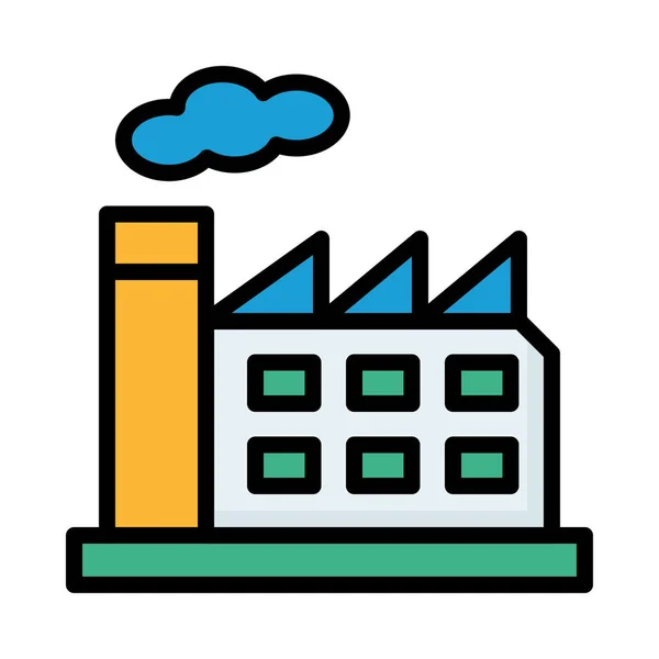 Colourful Cartoon Factory Isolated White Background Stock Vector by ...