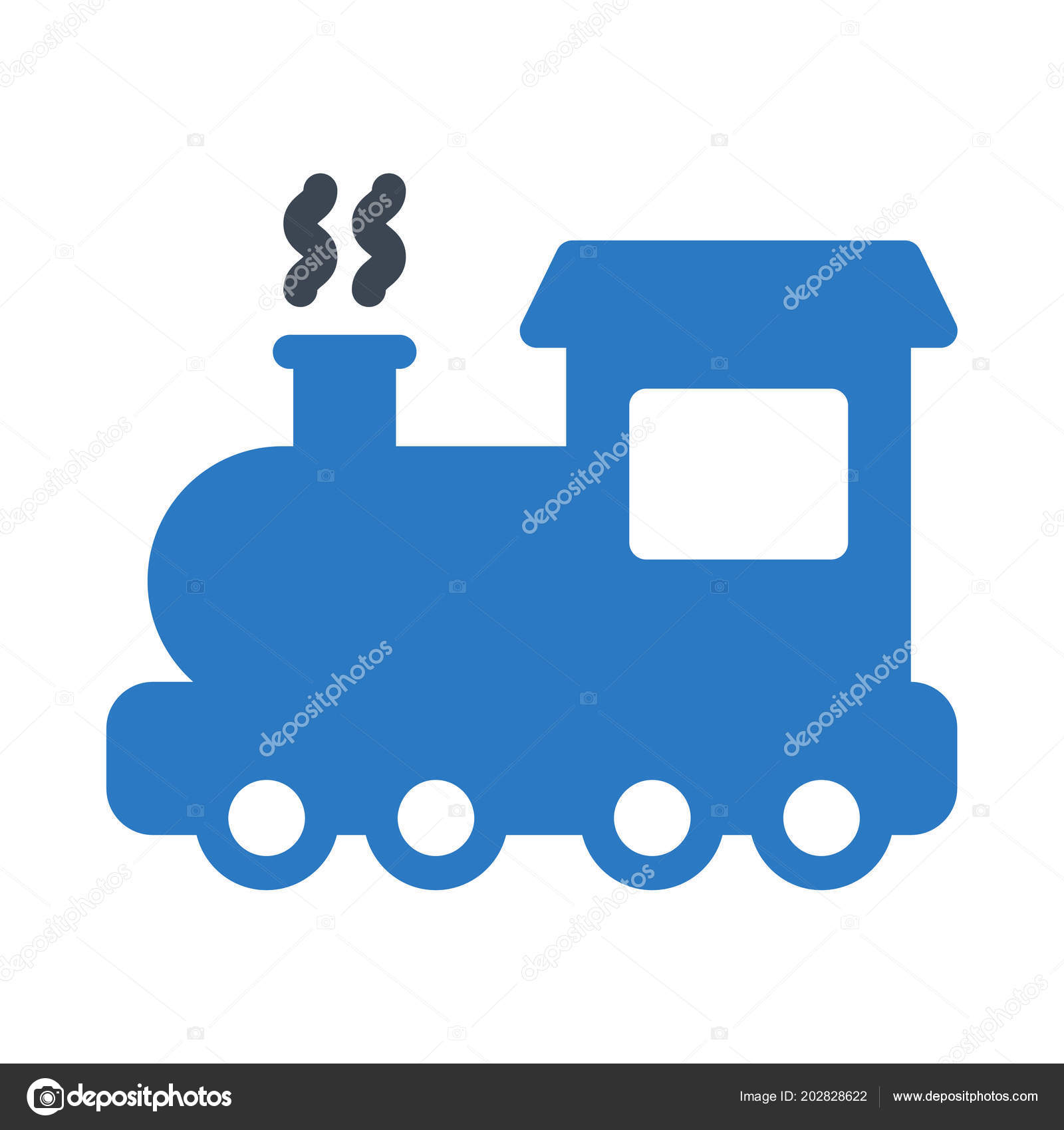 Train Flat Icon Blue Grey Colors Isolated White Background Stock Vector ...