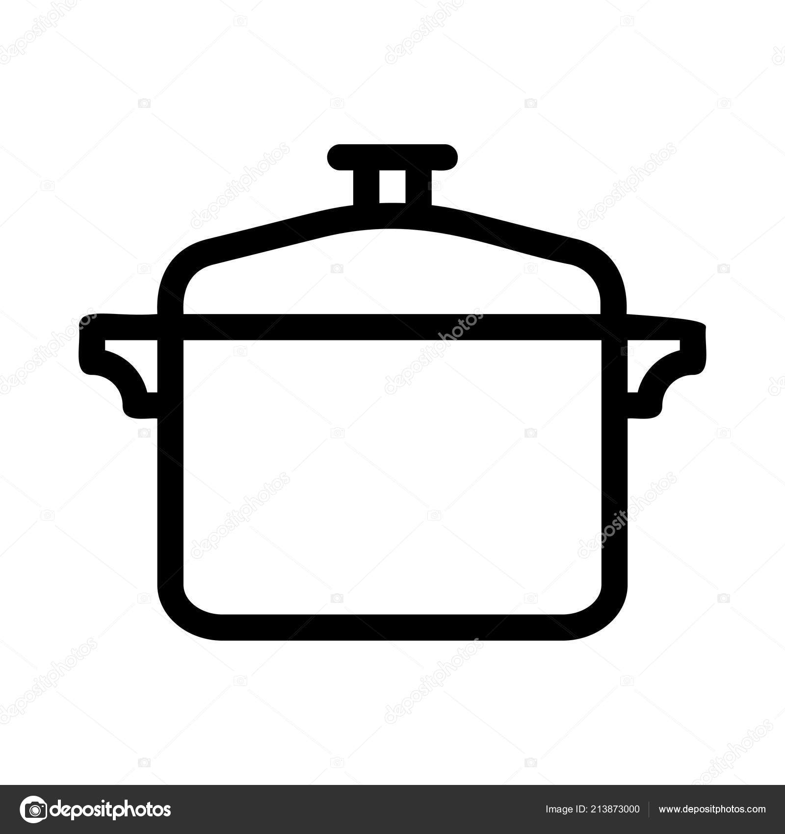 Icono Plano Cacerola Vector Ilustración Vector de stock por ...
