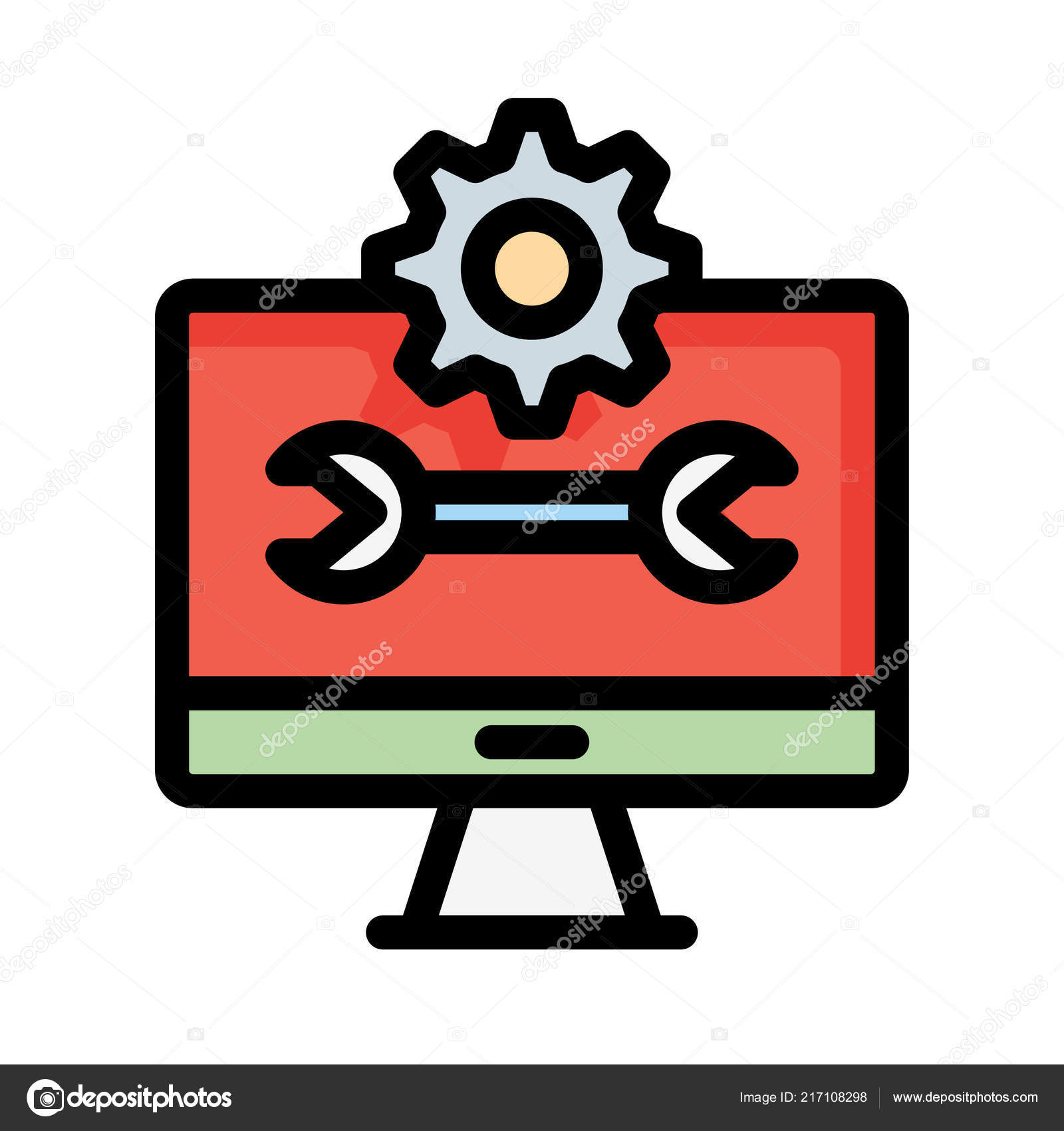 Computer Repair Vector Illustration Stock Vector by ©dinosoftlabs 217108298