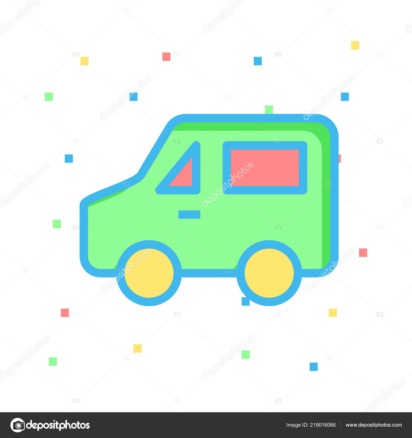 Car Isolated White Background Beige Shadow Stock Vector by ...