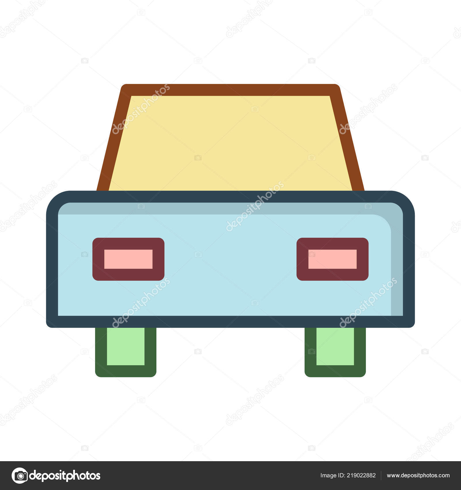 Car Isolated White Background Beige Shadow Stock Vector by ...