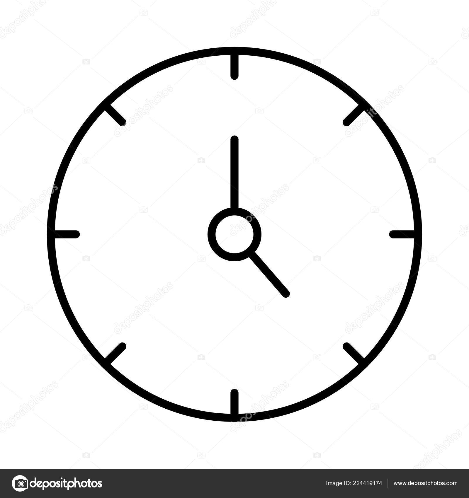 Clock Flat Icon Isolated White Background Vector Illustration Stock ...