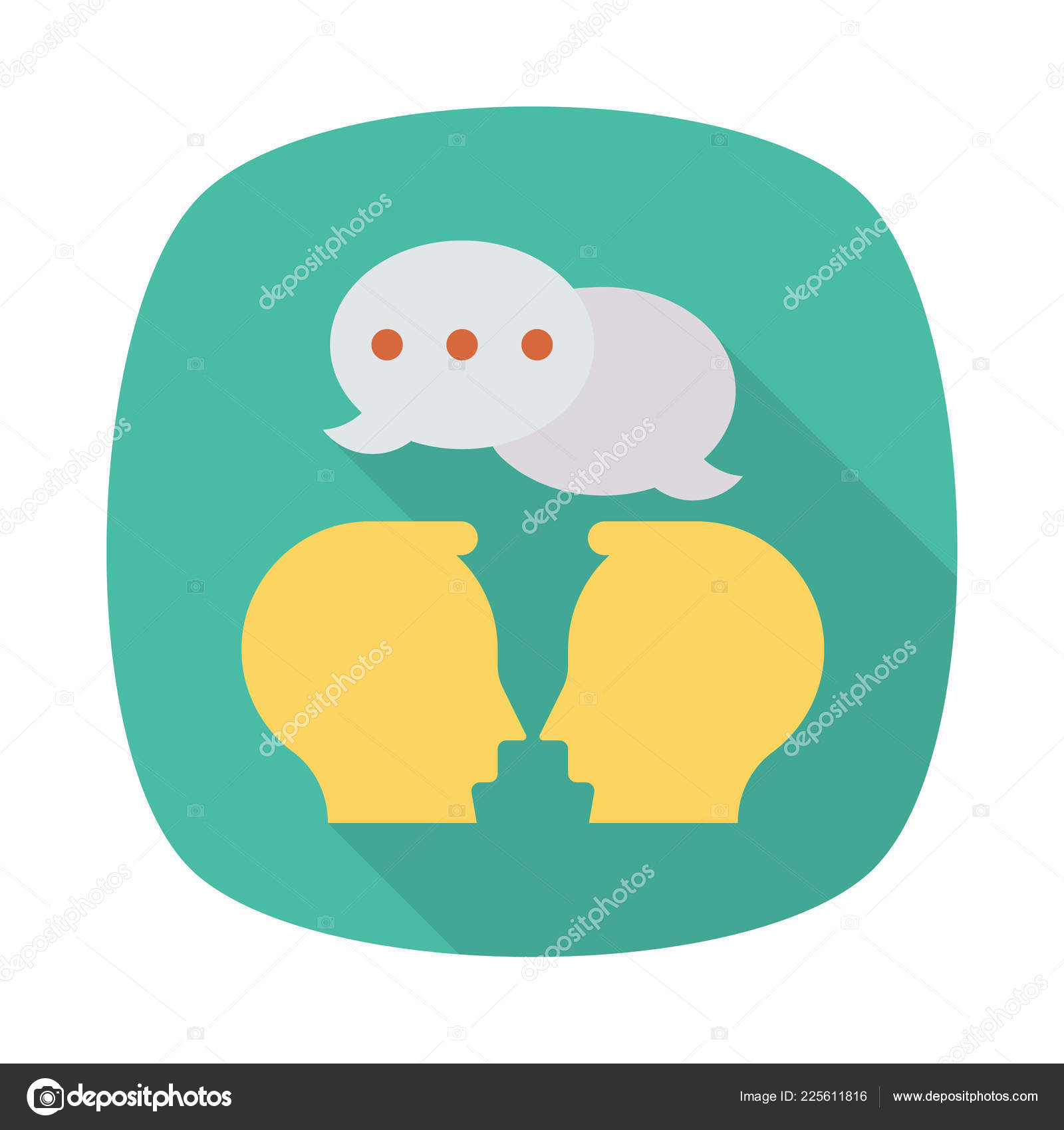 Male Avatars Chat Bubbles Flat Icon Isolated White Background Vector ...