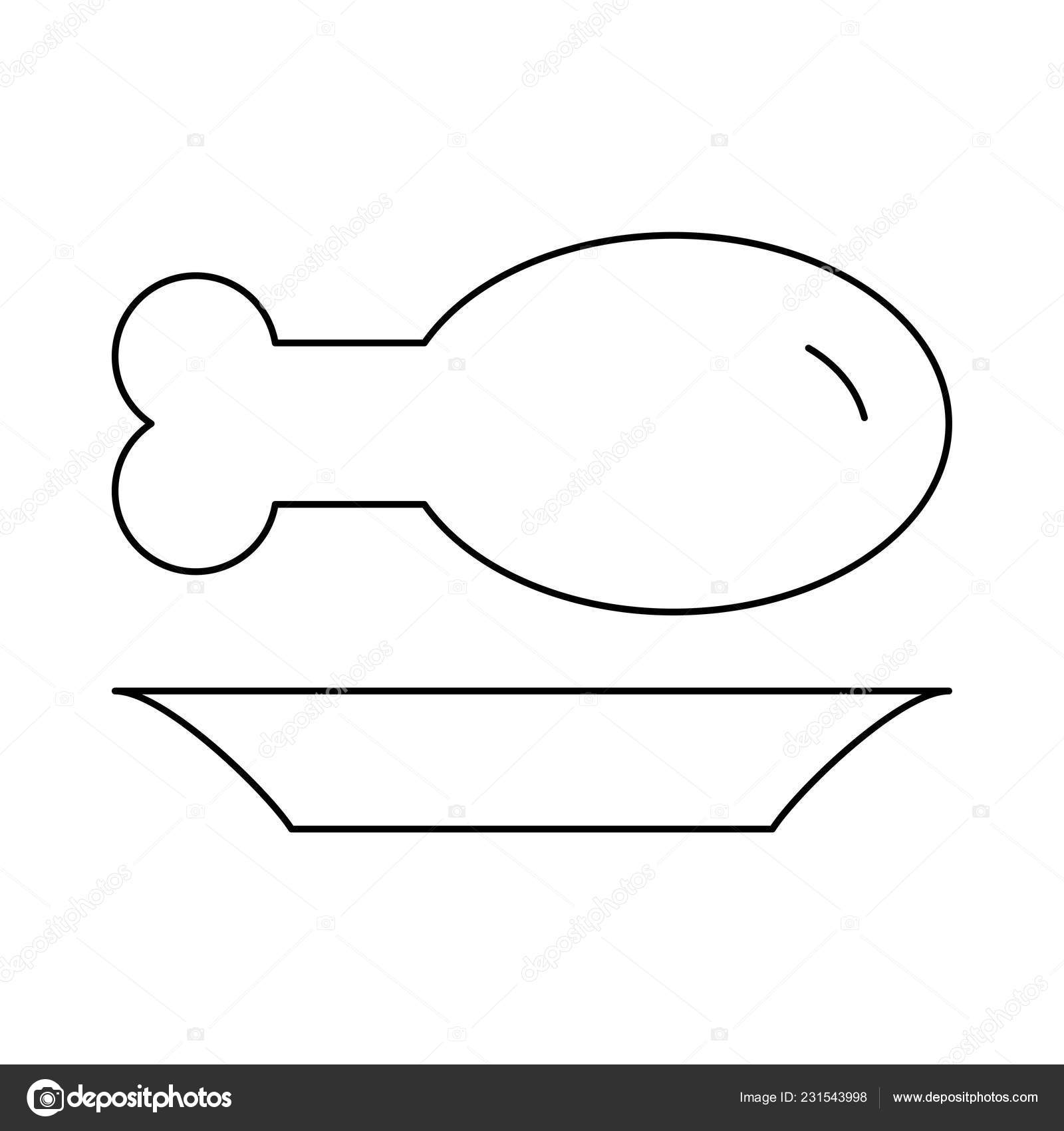 Leg Piece Chicken Food Vector Illustration Stock Vector Image by ...