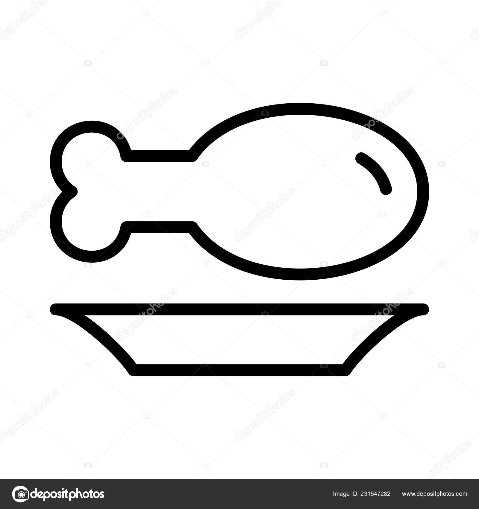 Leg Piece Chicken Food Vector Illustration Stock Vector by ...
