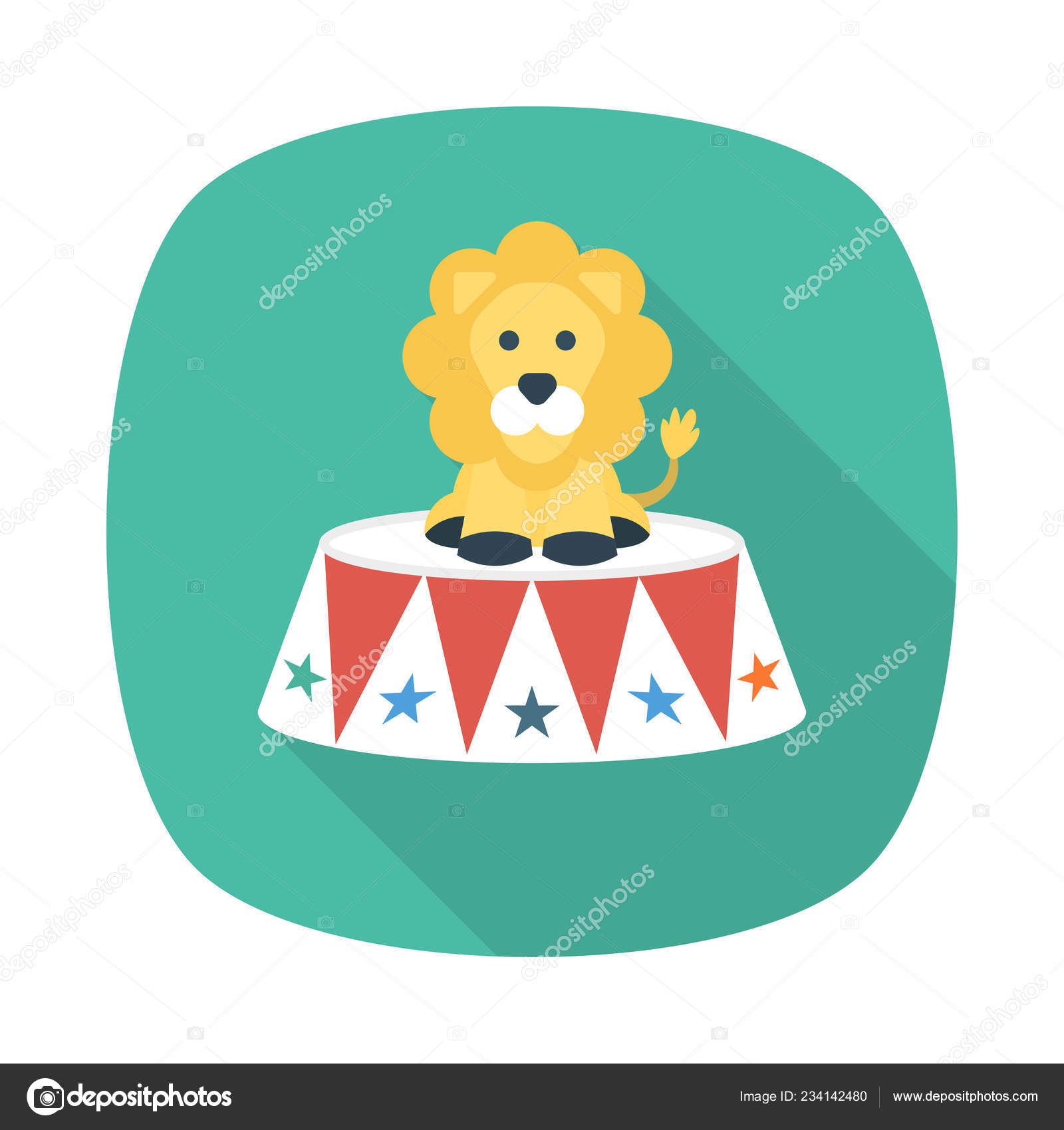 Lion Circus Animal Vector Illustration Stock Vector by ©dinosoftlabs ...