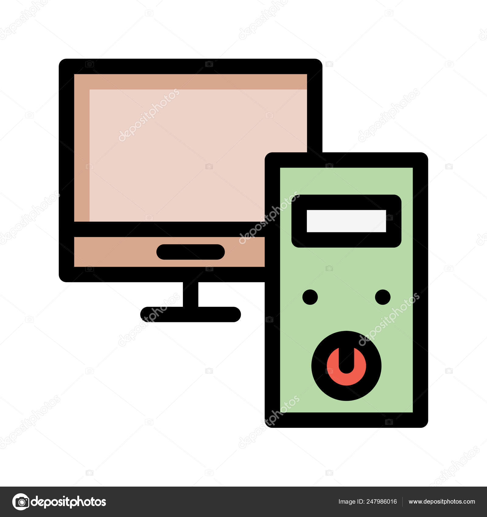 Computer Monitor Vector Illustration Stock Vector By ©dinosoftlabs 247986016