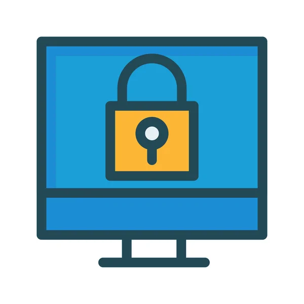 Unlock Screen Monitor Vector Illustration Stock Vector by ©dinosoftlabs 247995084