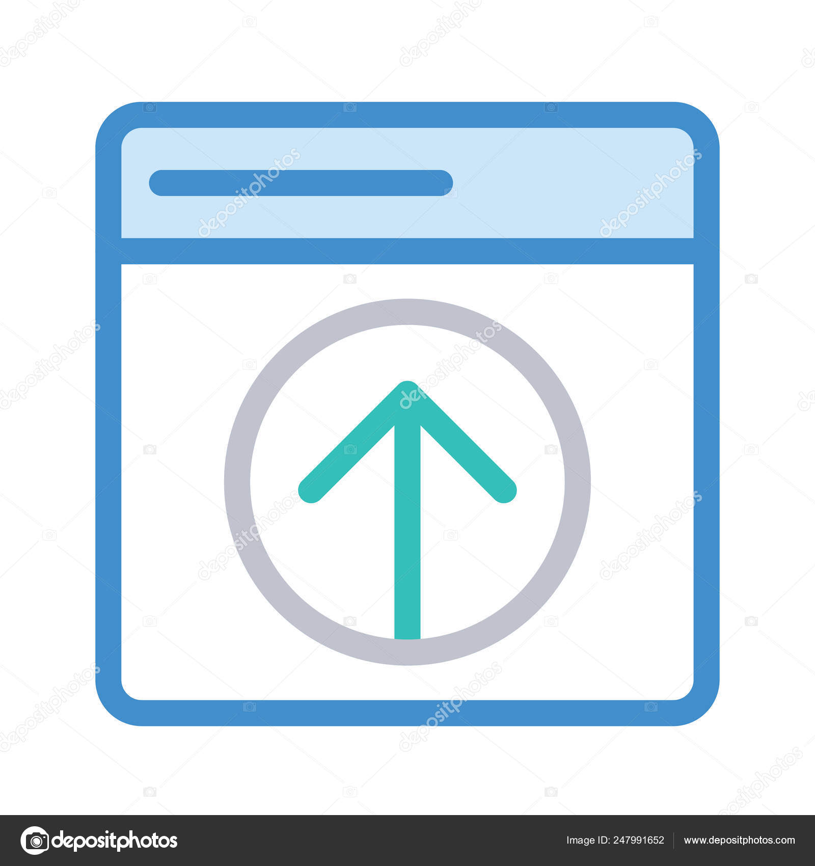 Uploading Arrow Button Web Page Flat Icon Isolated White Background Stock Vector Image by ...