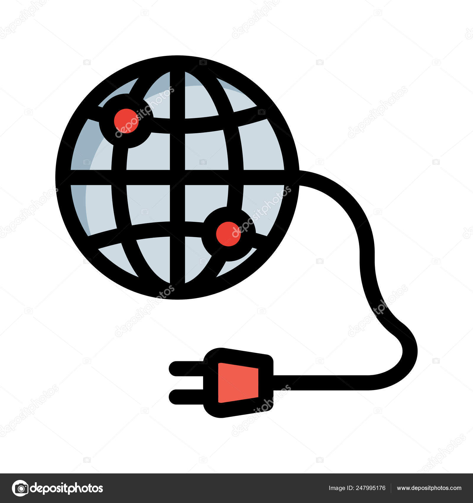 Connection Network Adapter Vector Illustration Stock Vector by ...