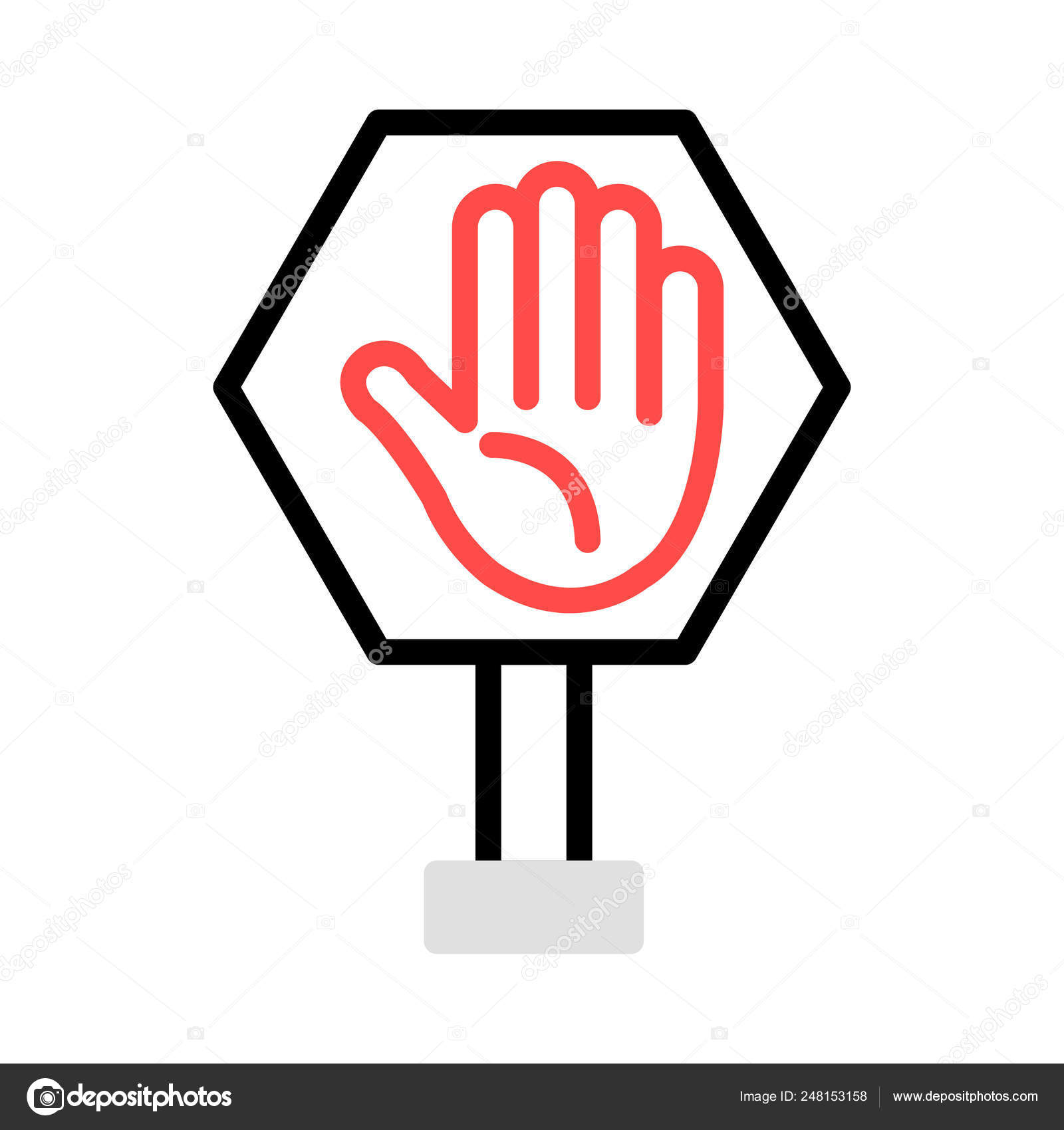 Stop Block Sign Vector Illustration Stock Vector Image by ©dinosoftlabs ...