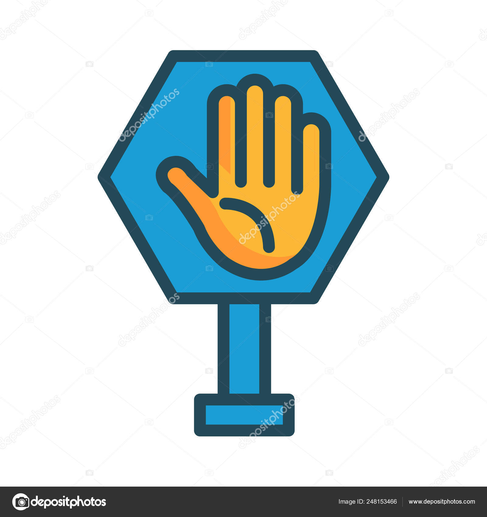 Stop Block Sign Vector Illustration Stock Vector by ©dinosoftlabs 248153466