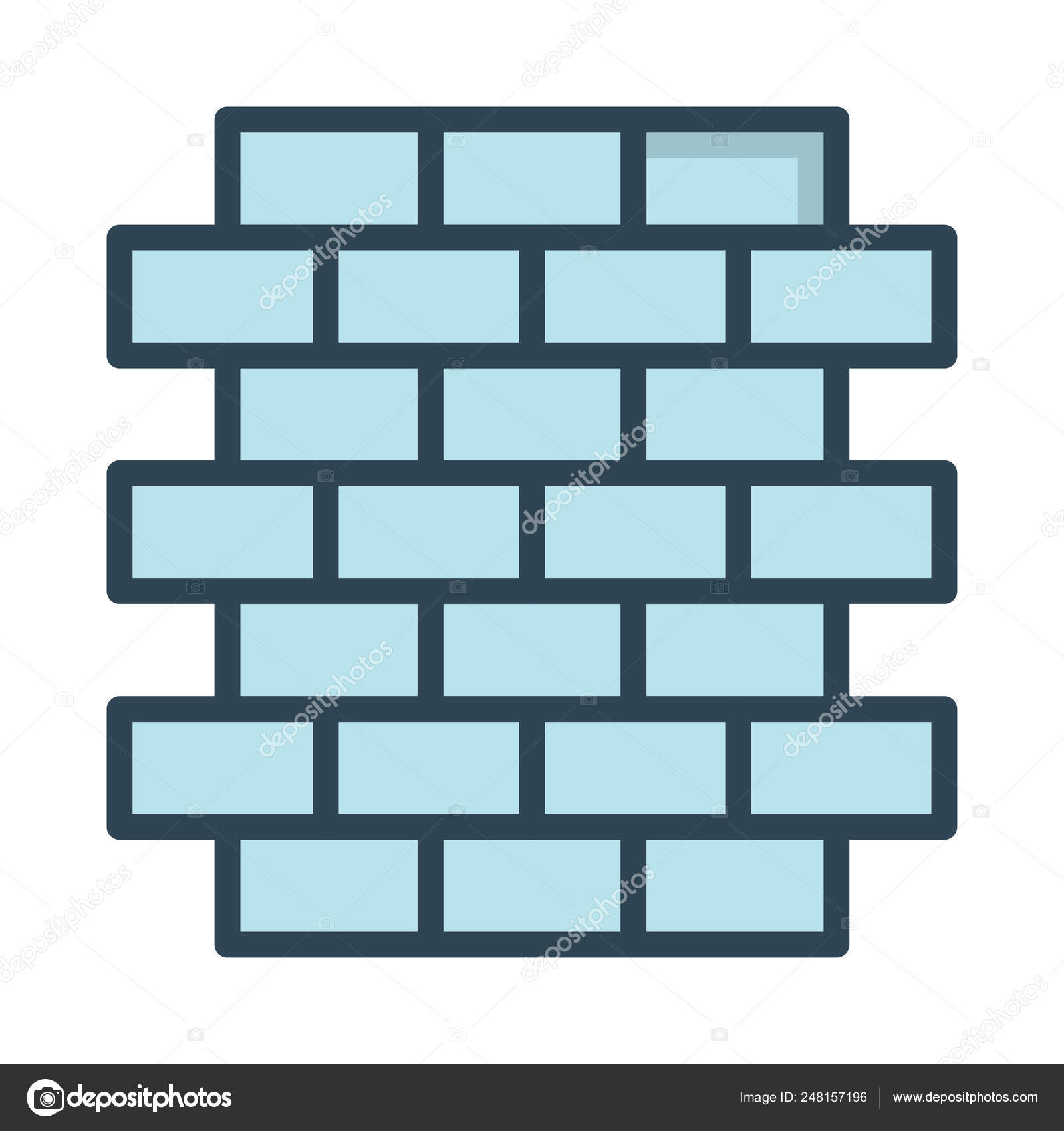 Brick Wall Construction Vector Illustration — Stock Vector ...
