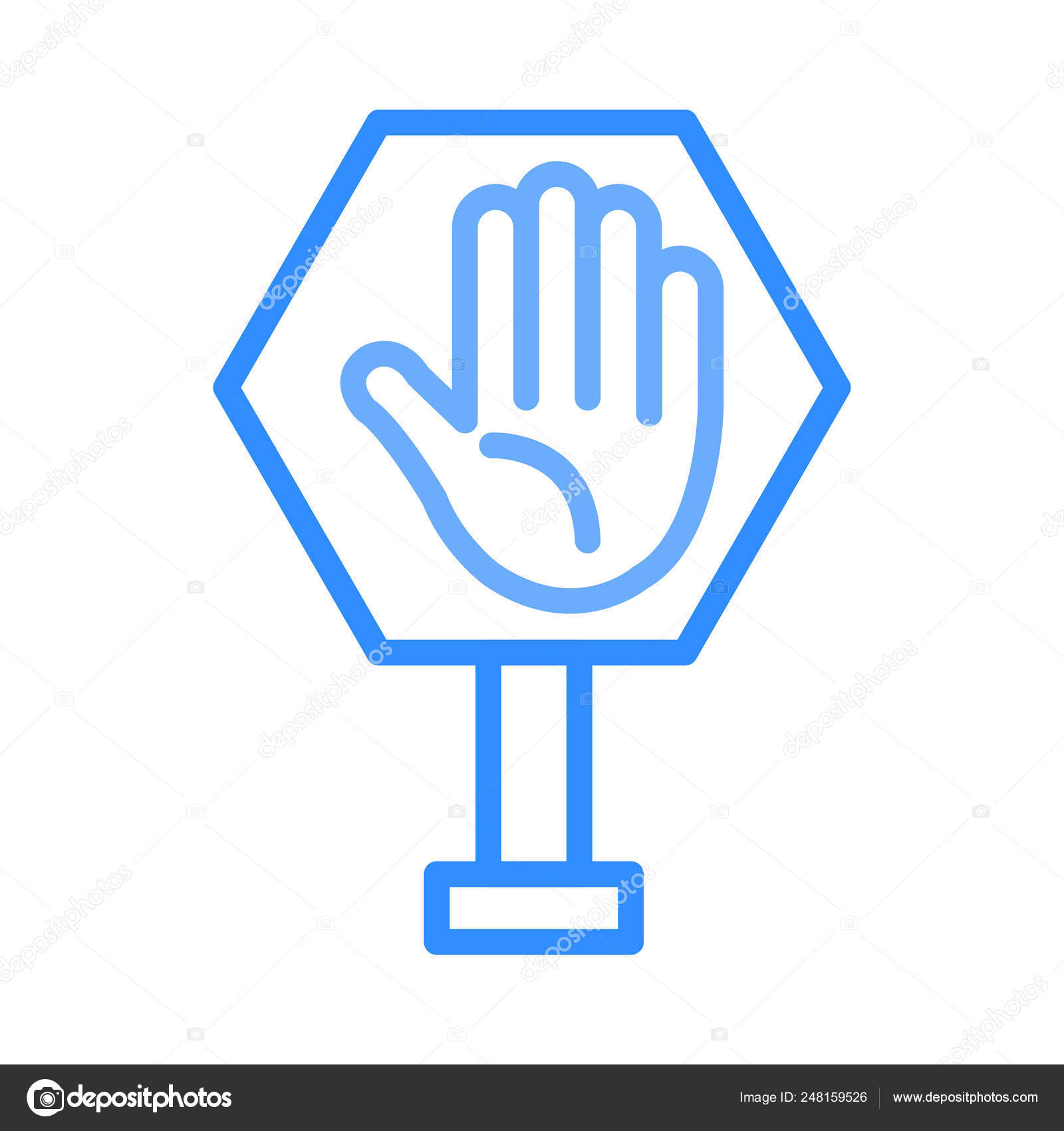 Stop Block Sign Vector Illustration Stock Vector by ©dinosoftlabs 248159526