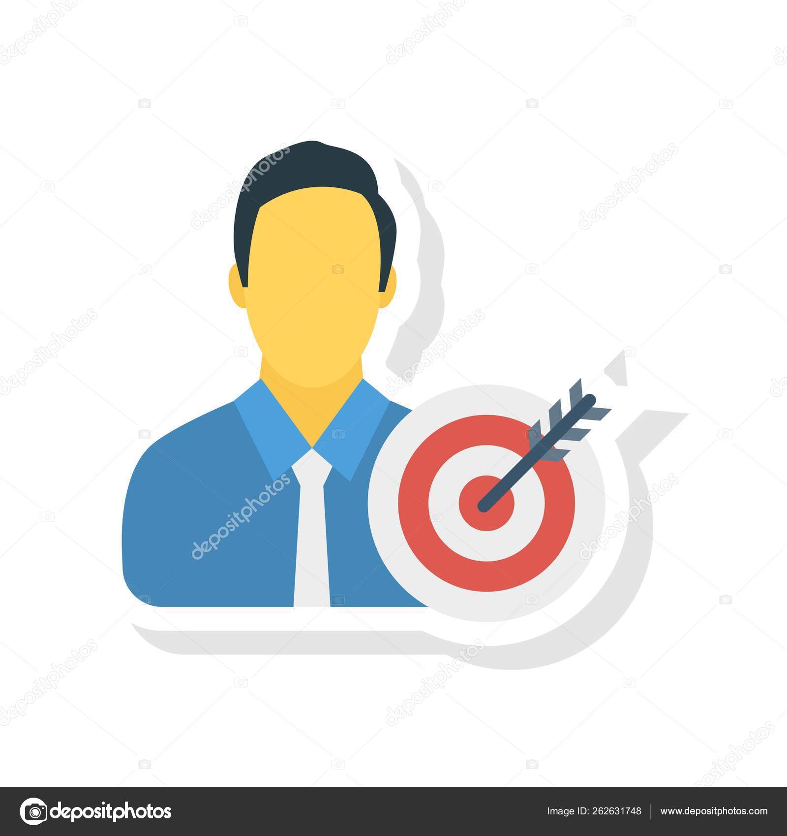 Employee Avatar Target Flat Icon Vector Illustration Stock Vector by ...