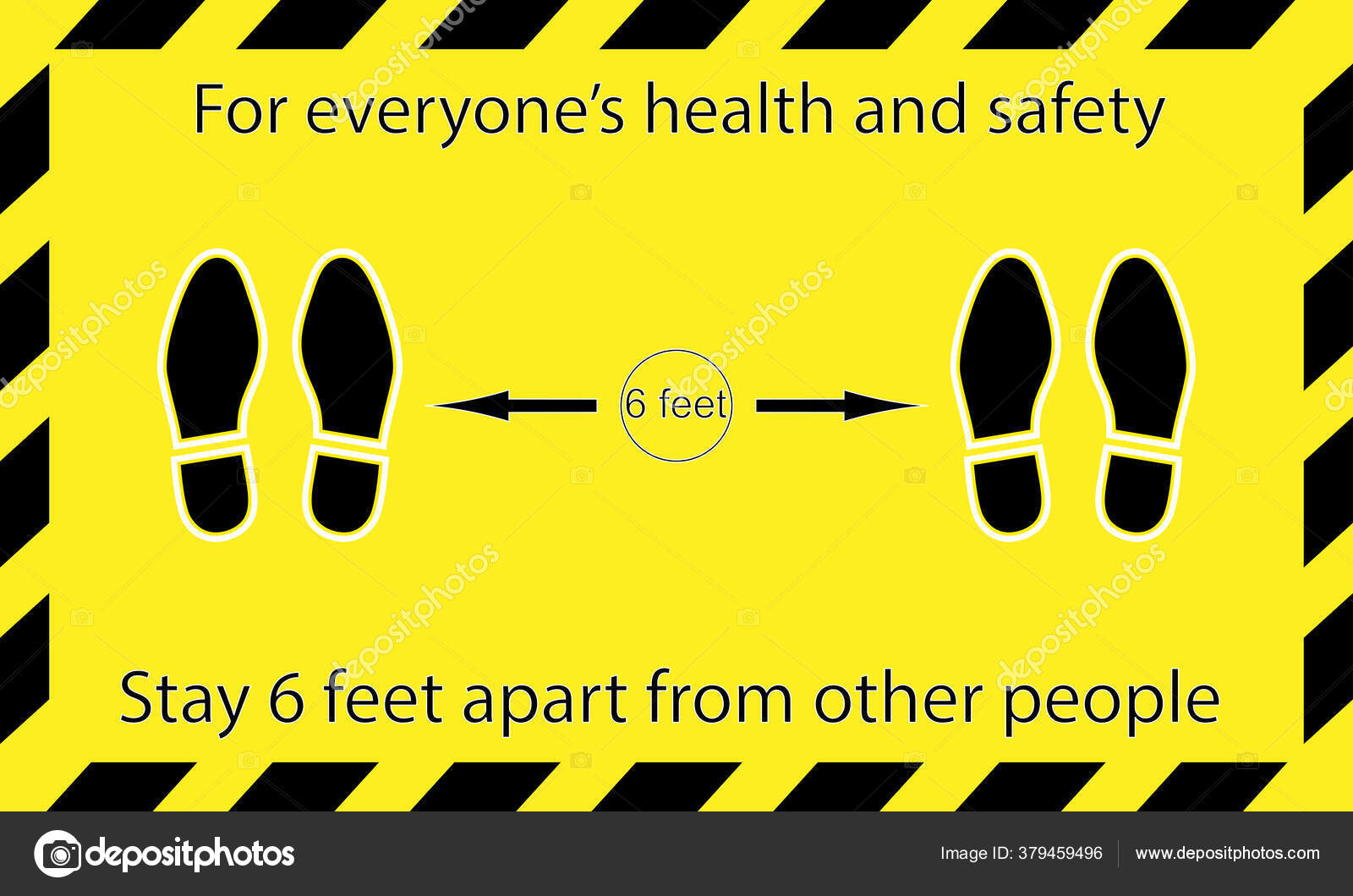 Foot Symbol Marking Standing Position Floor Markers People Stand Feet ...