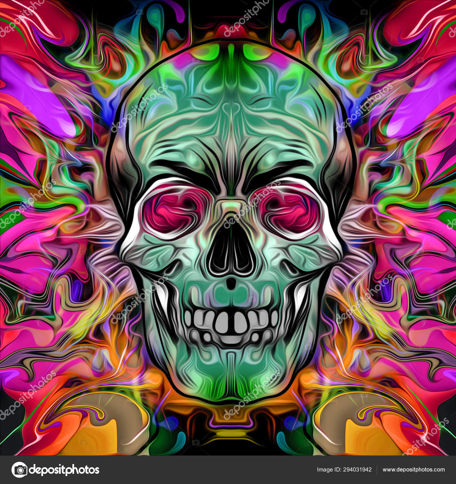 Abstract Skull Art