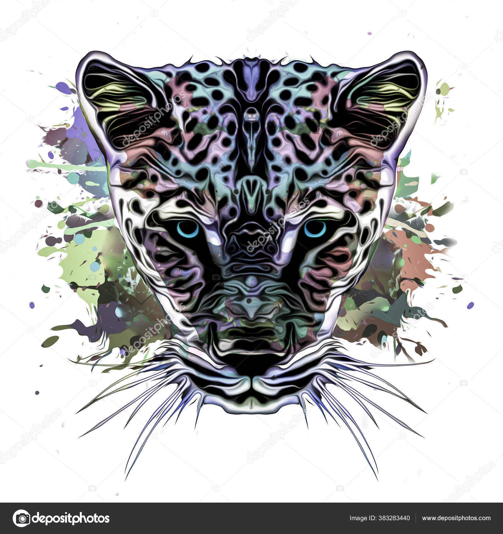 Abstract Colored Panther Face Graphic Design Concept Stock Illustration ...