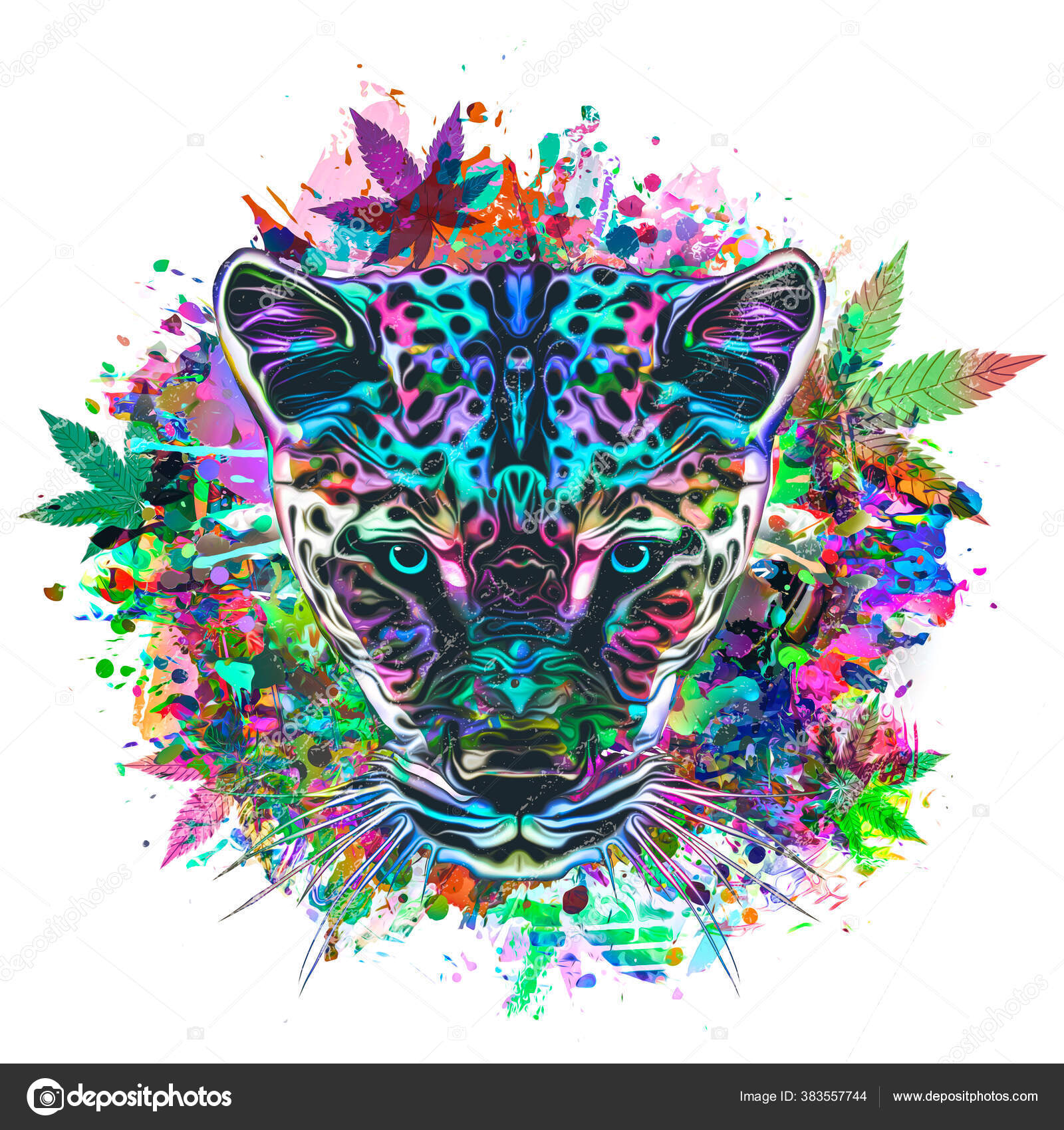 Abstract Colored Panther Face Graphic Design Concept — Stock Photo ...