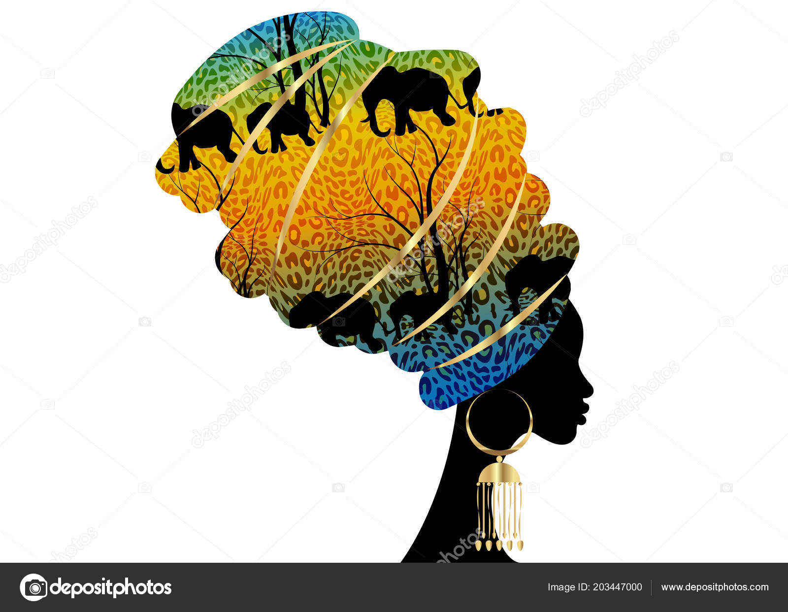 Traditional African Woman Silhouette