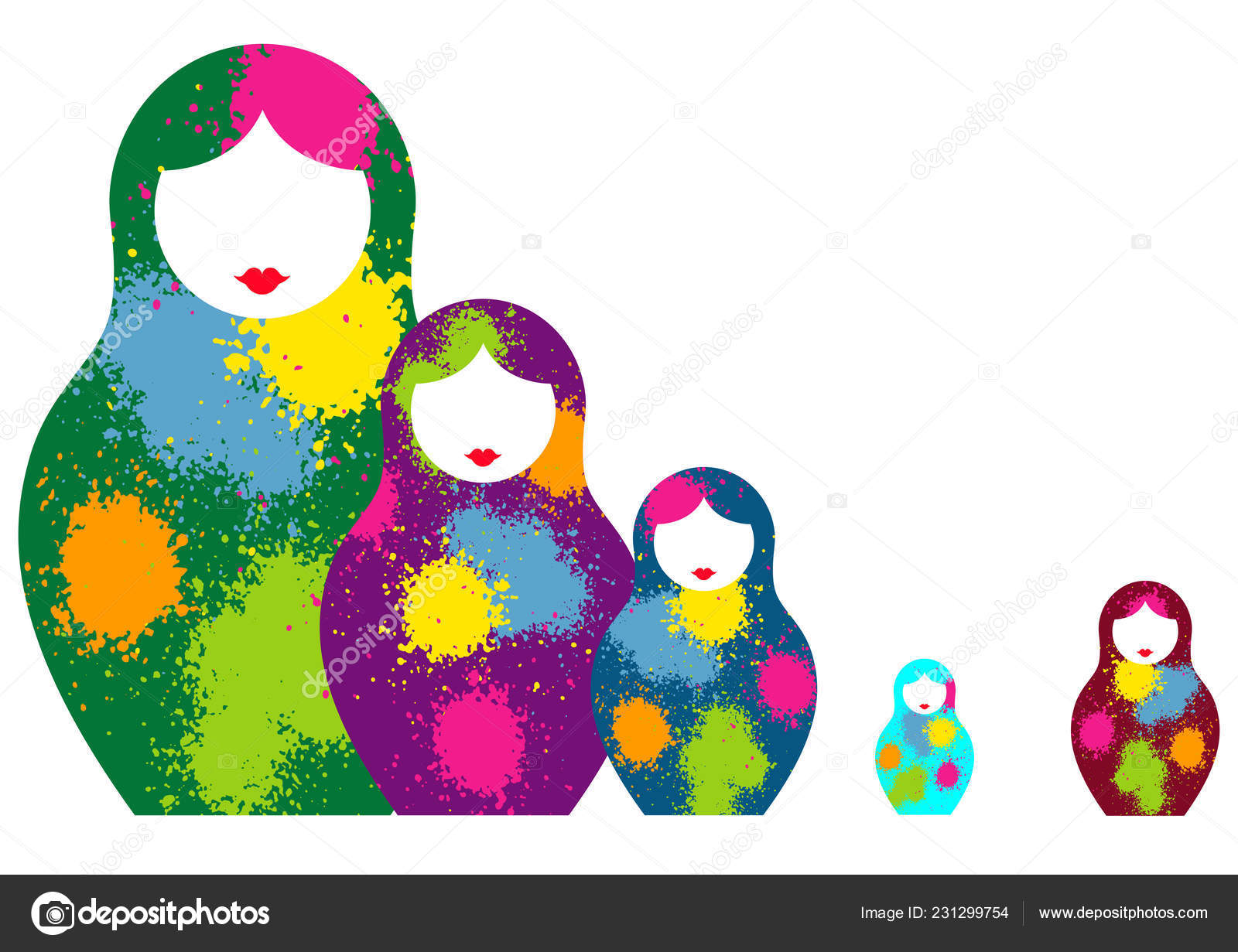 Russian Nesting Dolls Matrioshka Set Icon Colorful Symbol Russia ...