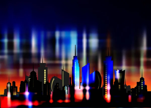 Futuristic city in neon lights. Retro Style 80s. Energy concept ...