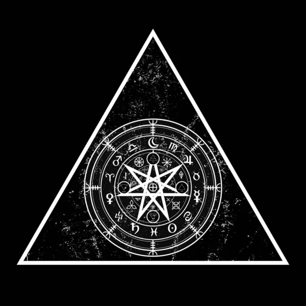 Wiccan symbol of protection. Triangle Mandala Witches runes, Mystic ...