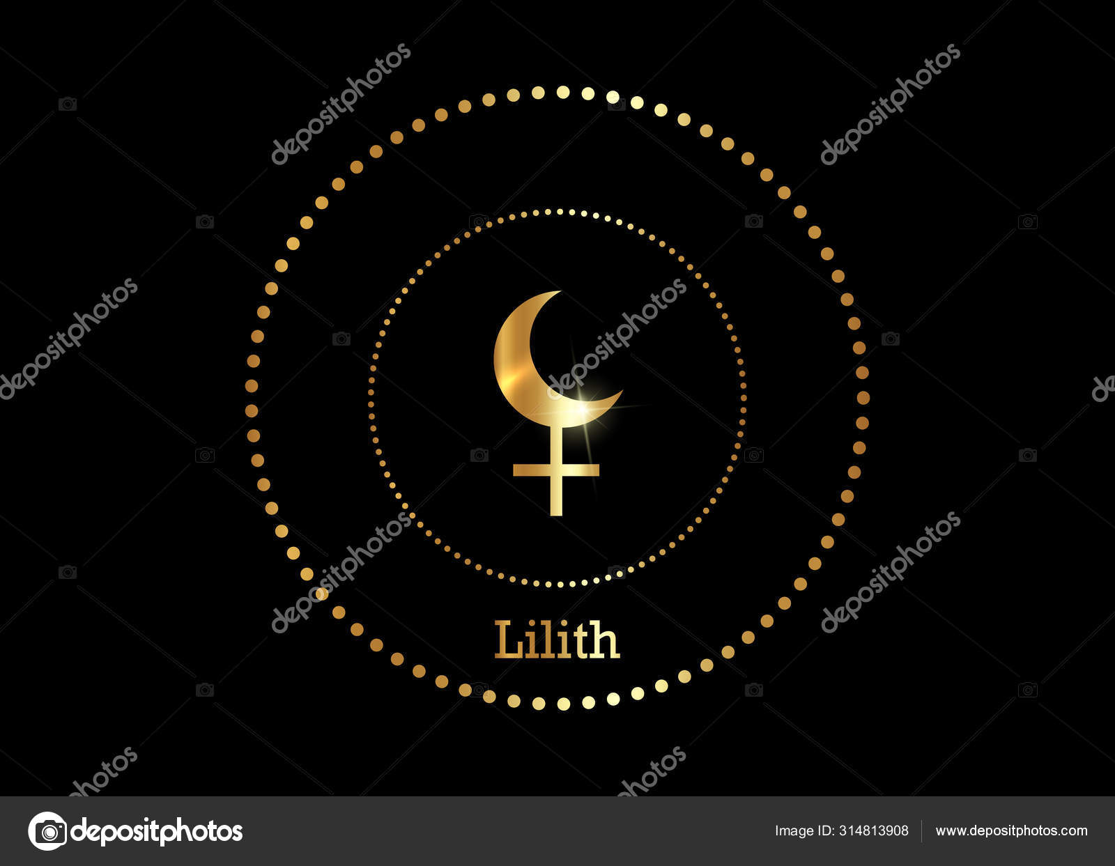 Black Moon Lilith Symbol