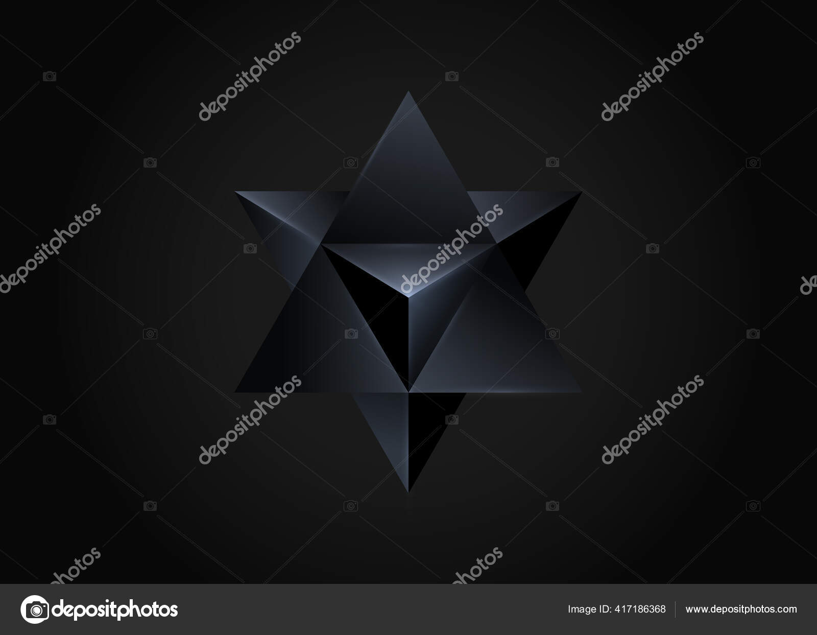 Black Merkaba Sacred Geometry Esoteric Spiritual Symbol Vector Isolated ...